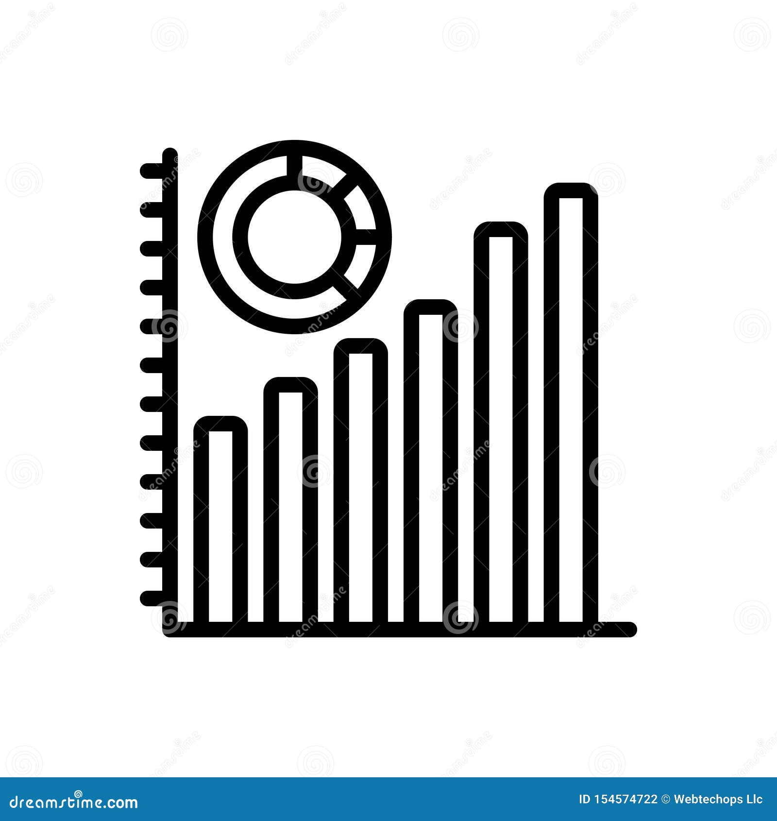 Black Line Icon for Statistics, Chart and Diagram Stock Vector ...