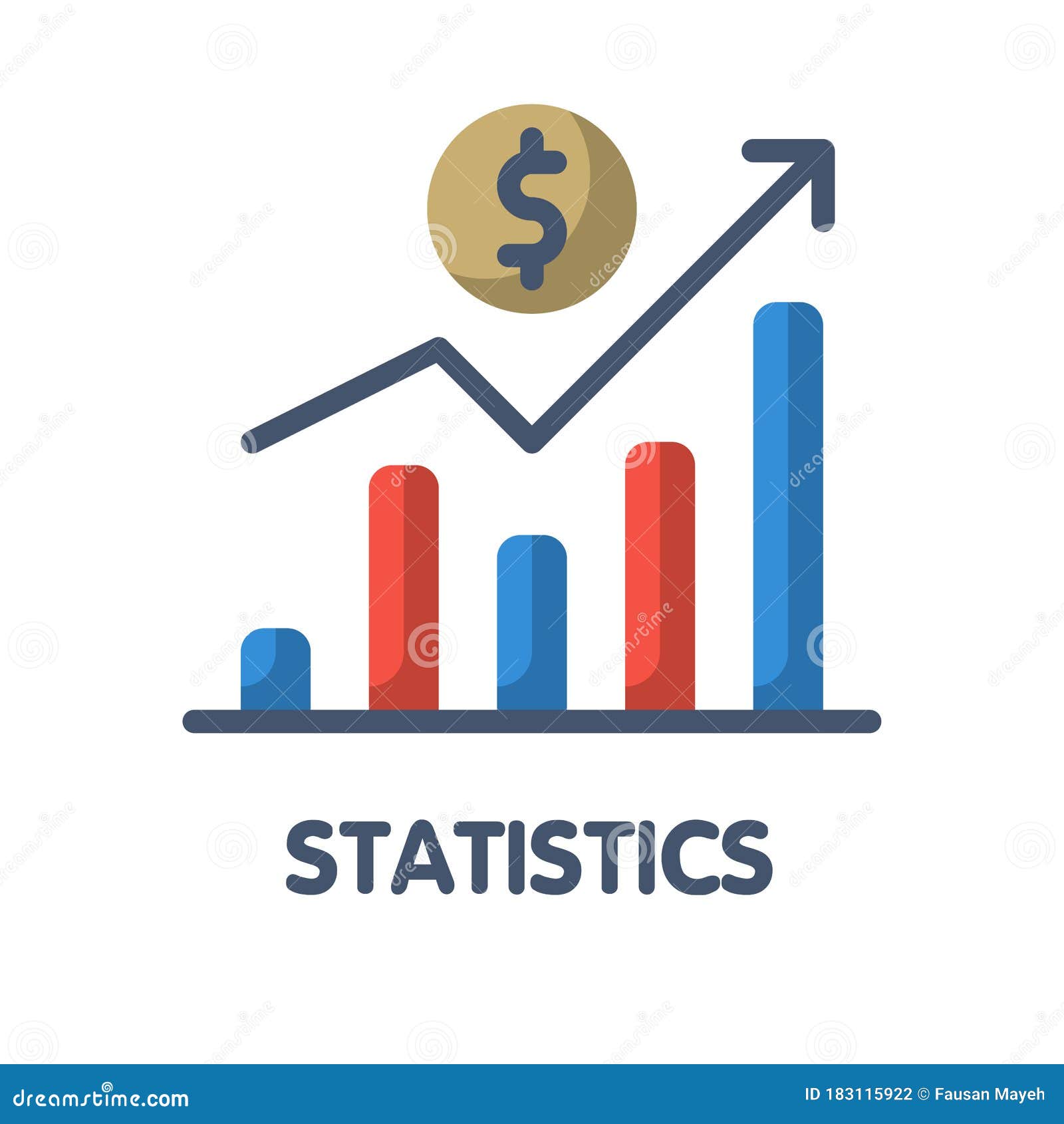 Icon Statistics Flat Style Icon Design Illustration on White Background ...