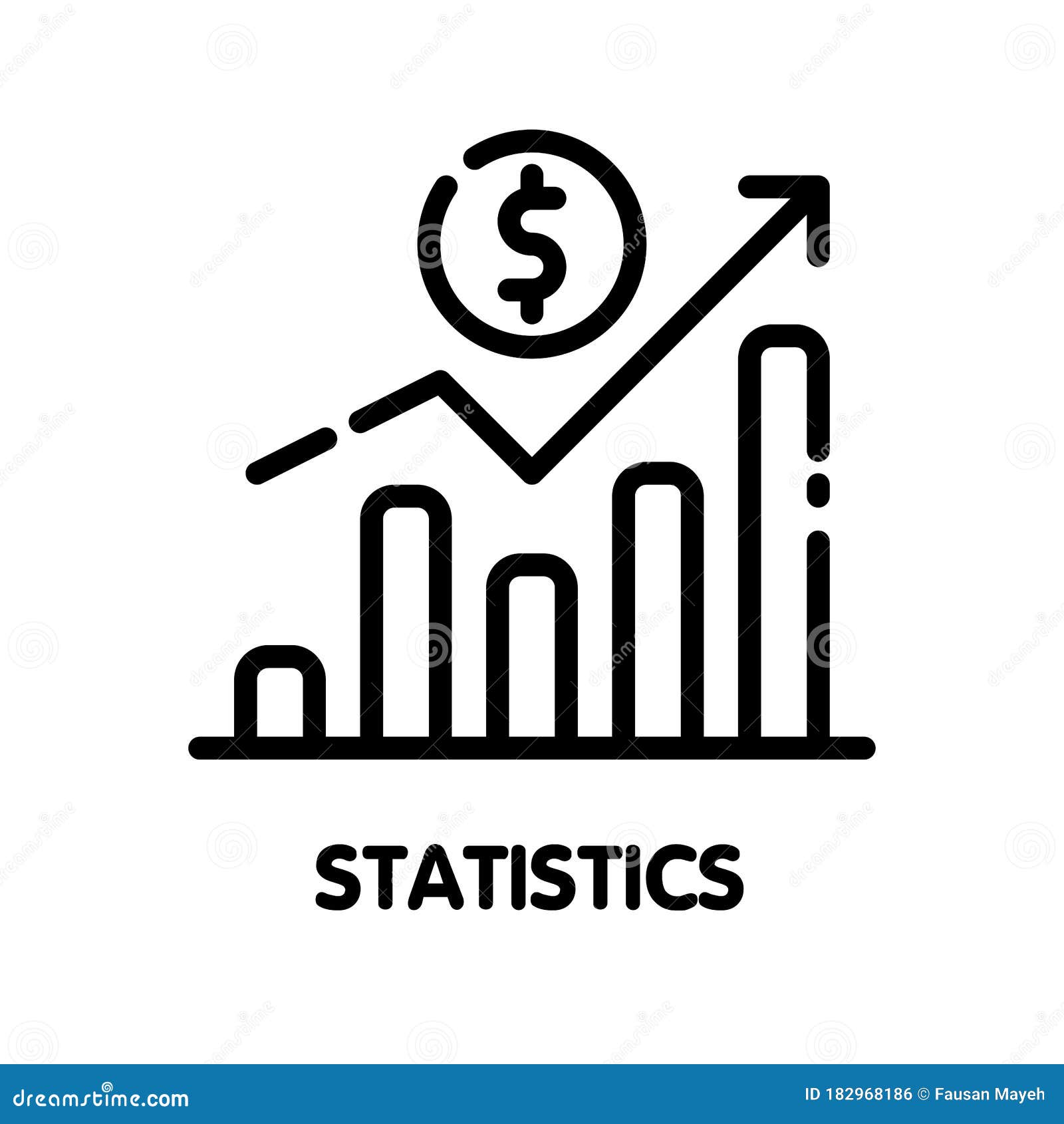 Icon Statistics Outline Style Icon Design Illustration on White ...