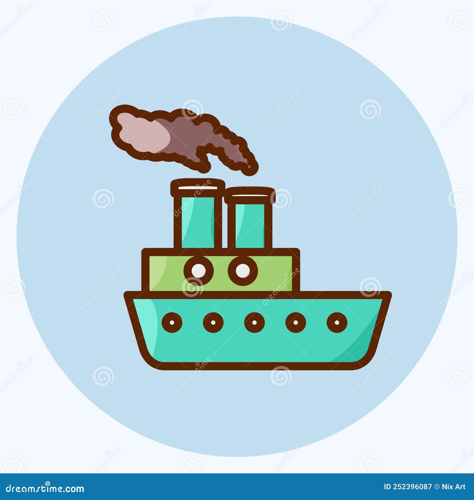 Icon Steamboat. Suitable for Education Symbol. Flat Style. Simple ...