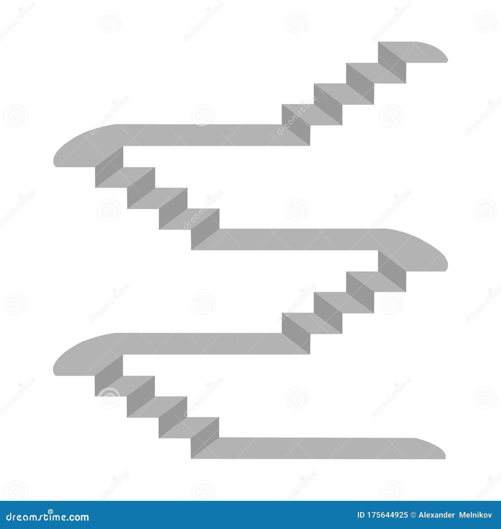 Icon of Steps and Platforms in Apartment Building. Vector Illustration ...