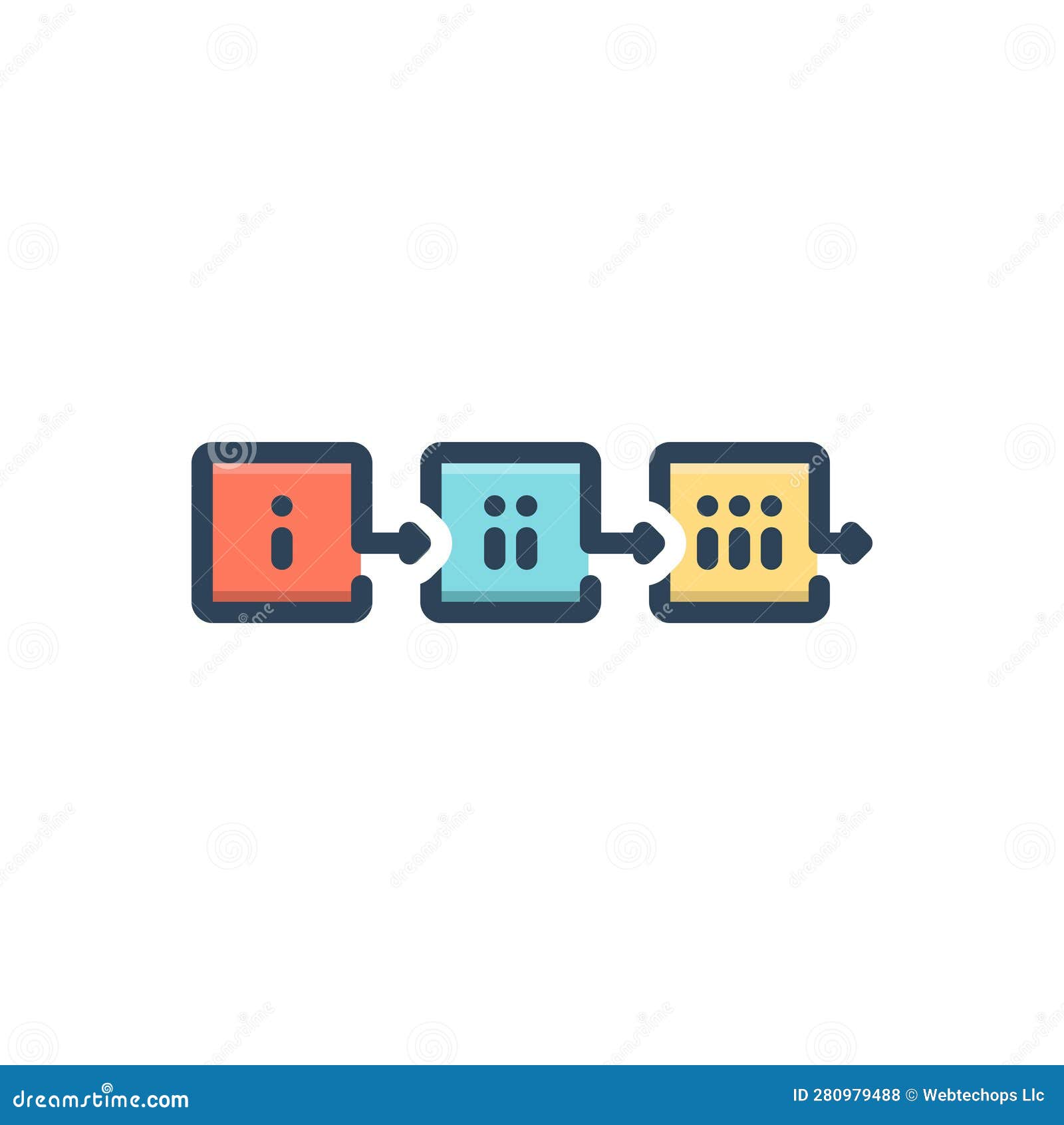 Color Illustration Icon for Steps, Processes and Workflow Stock ...