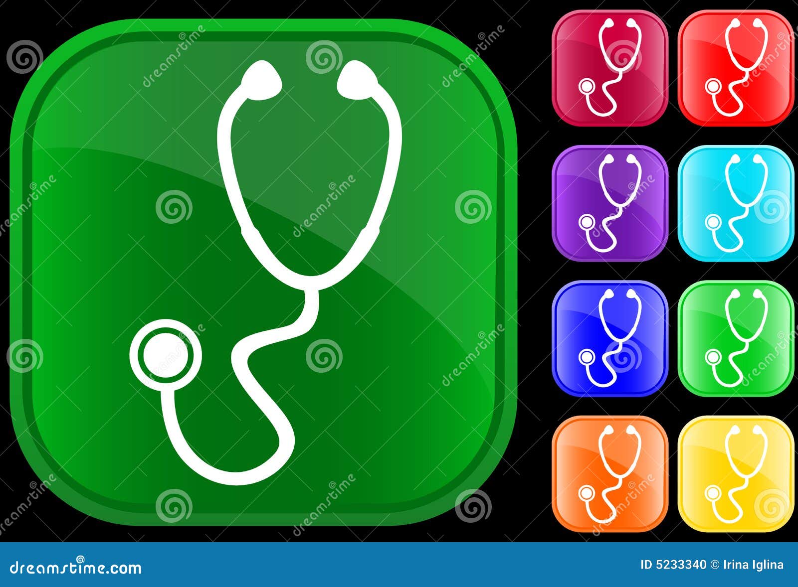 Icon of stethoscope stock vector. Illustration of light - 5233340