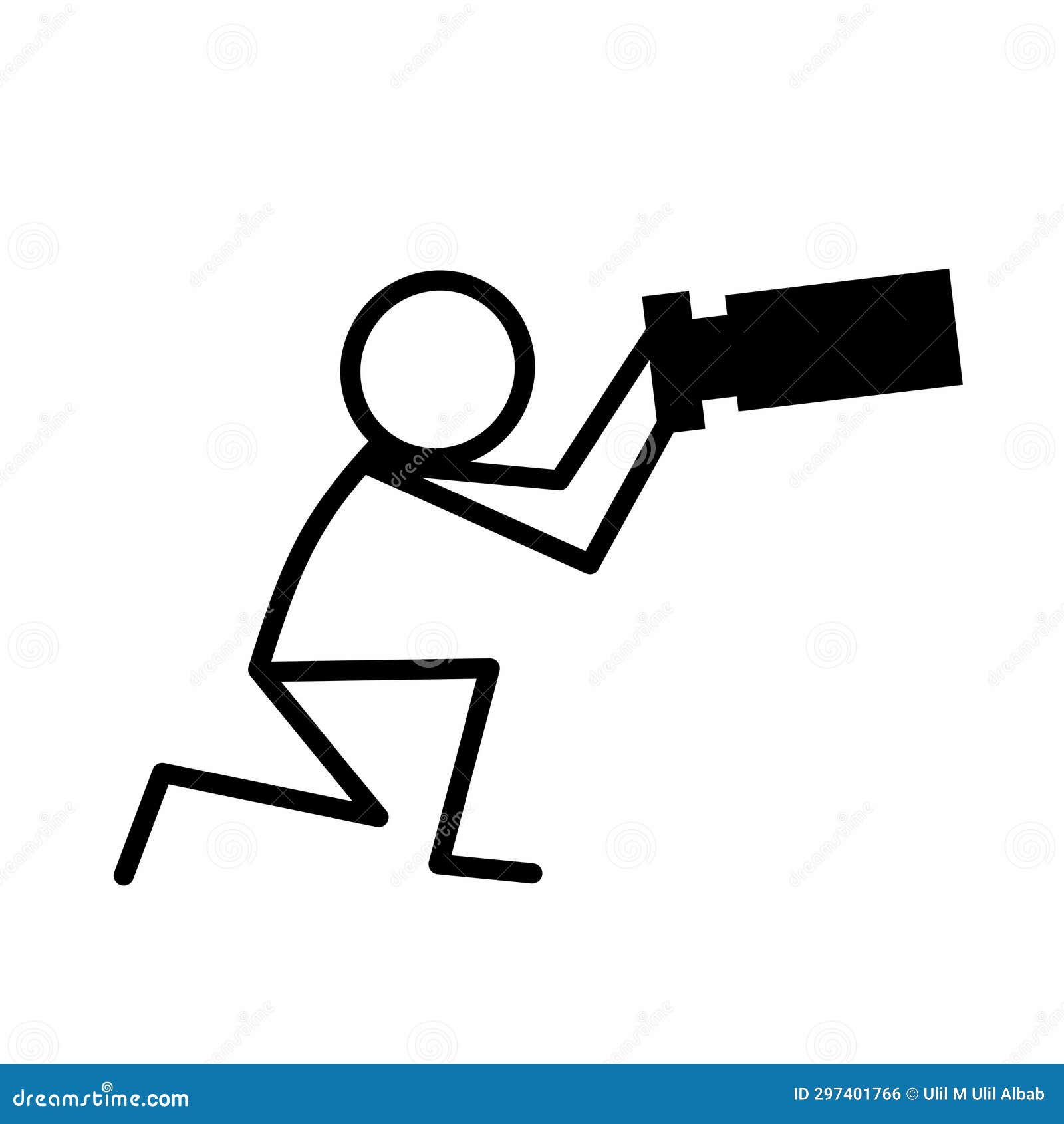 Icon of a Stick Person Carrying a Camera. Vector Stock Vector ...