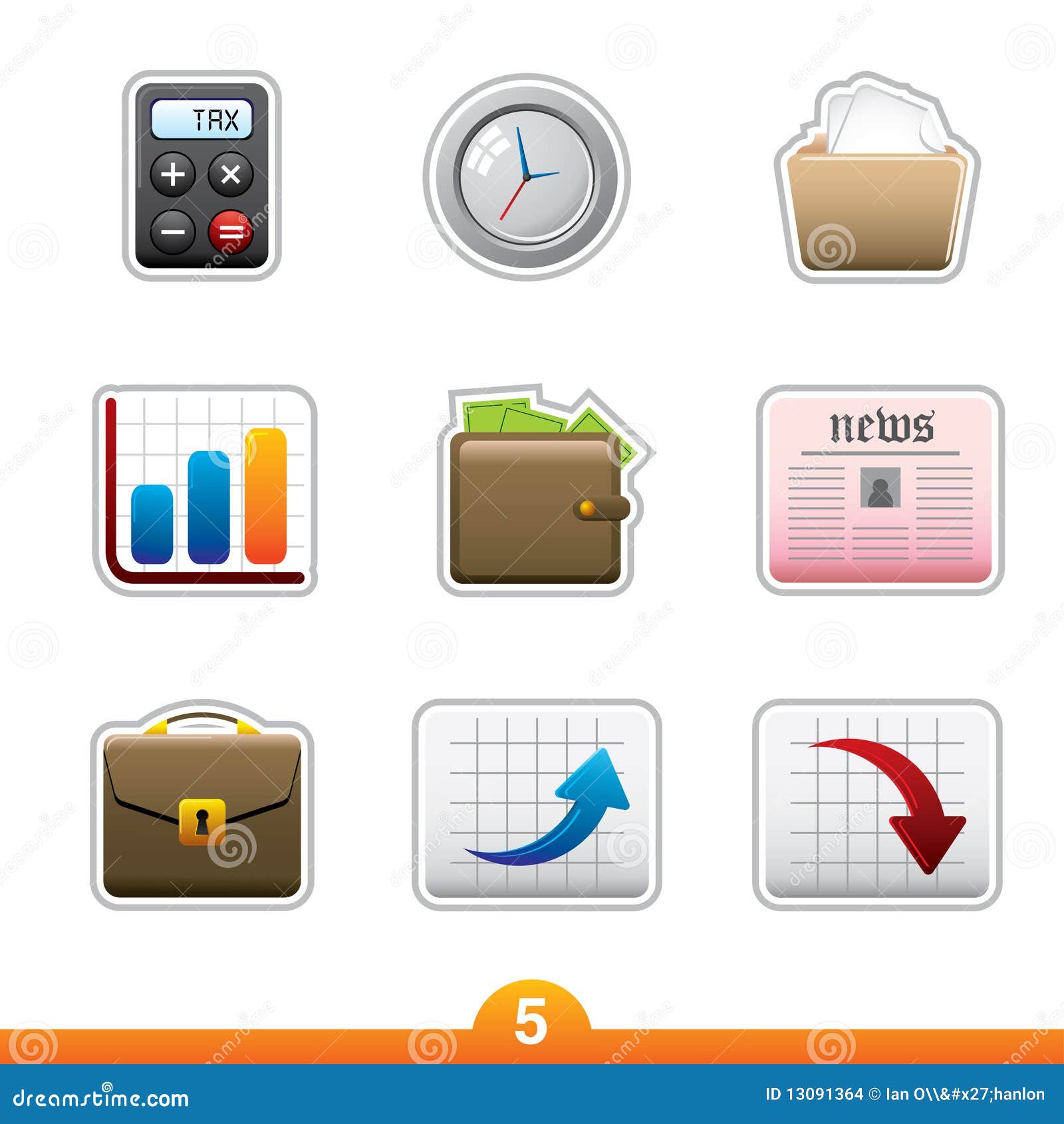 Icon Sticker Set - Business Stock Vector - Illustration of button ...