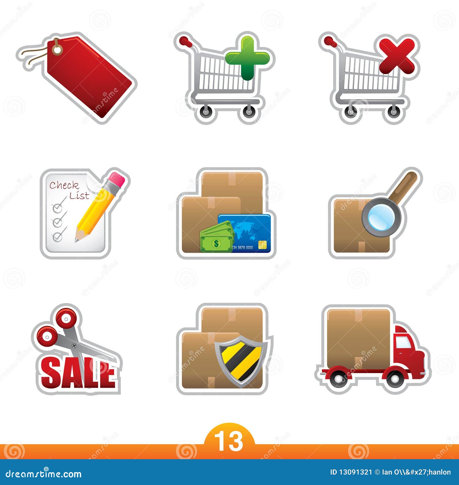 Icon Sticker Set - Internet Shopping Stock Vector - Illustration of ...