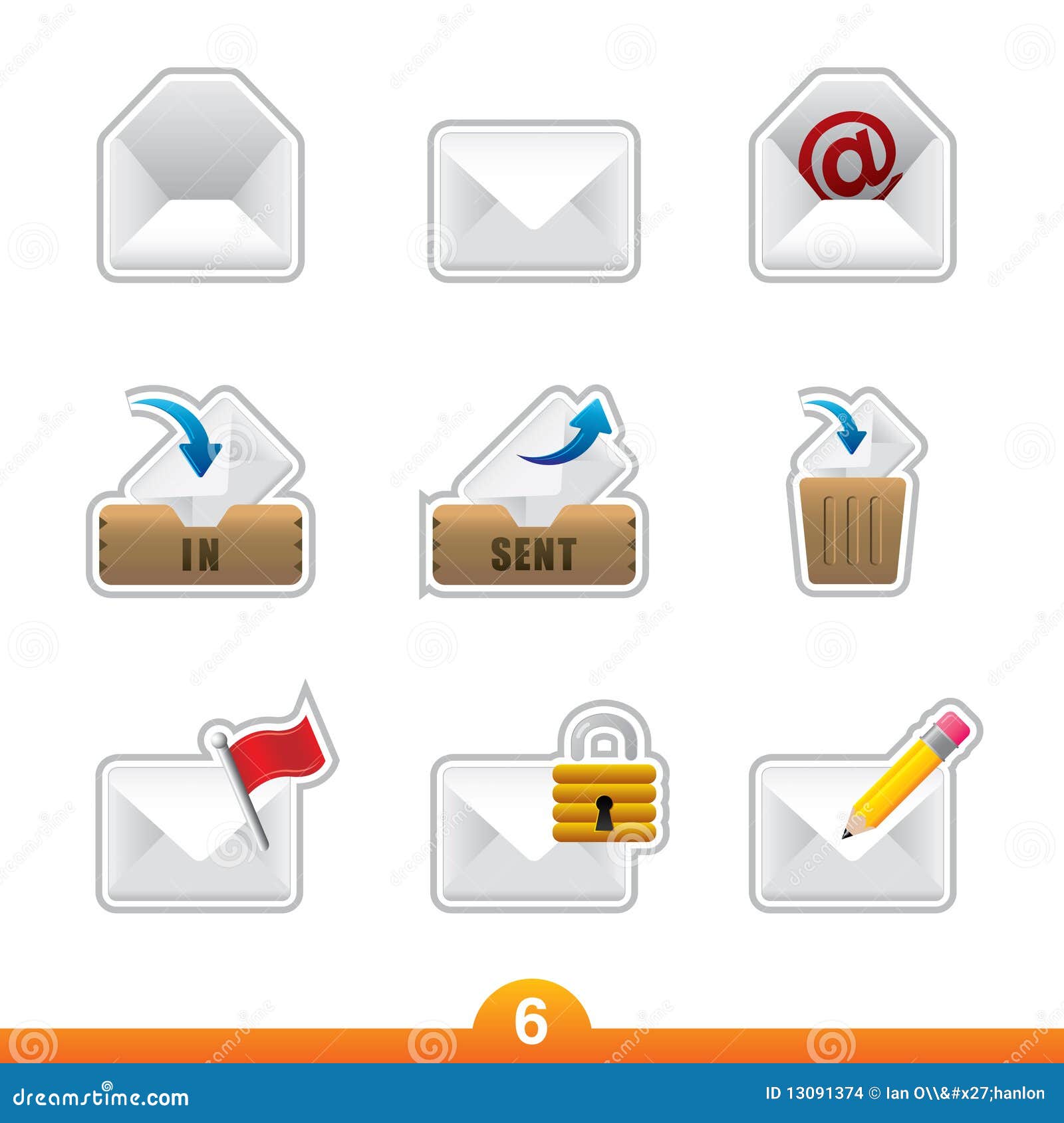 Icon sticker set - mail stock vector. Illustration of email - 13091374