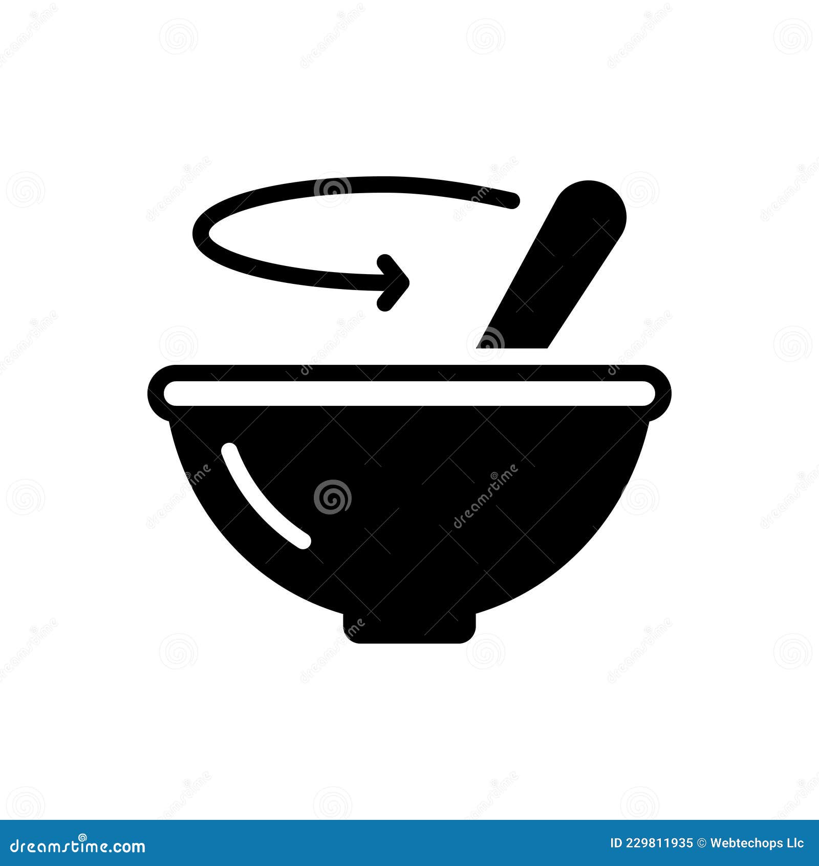 Black Solid Icon for Stir, Bustling and Paddle Stock Vector ...