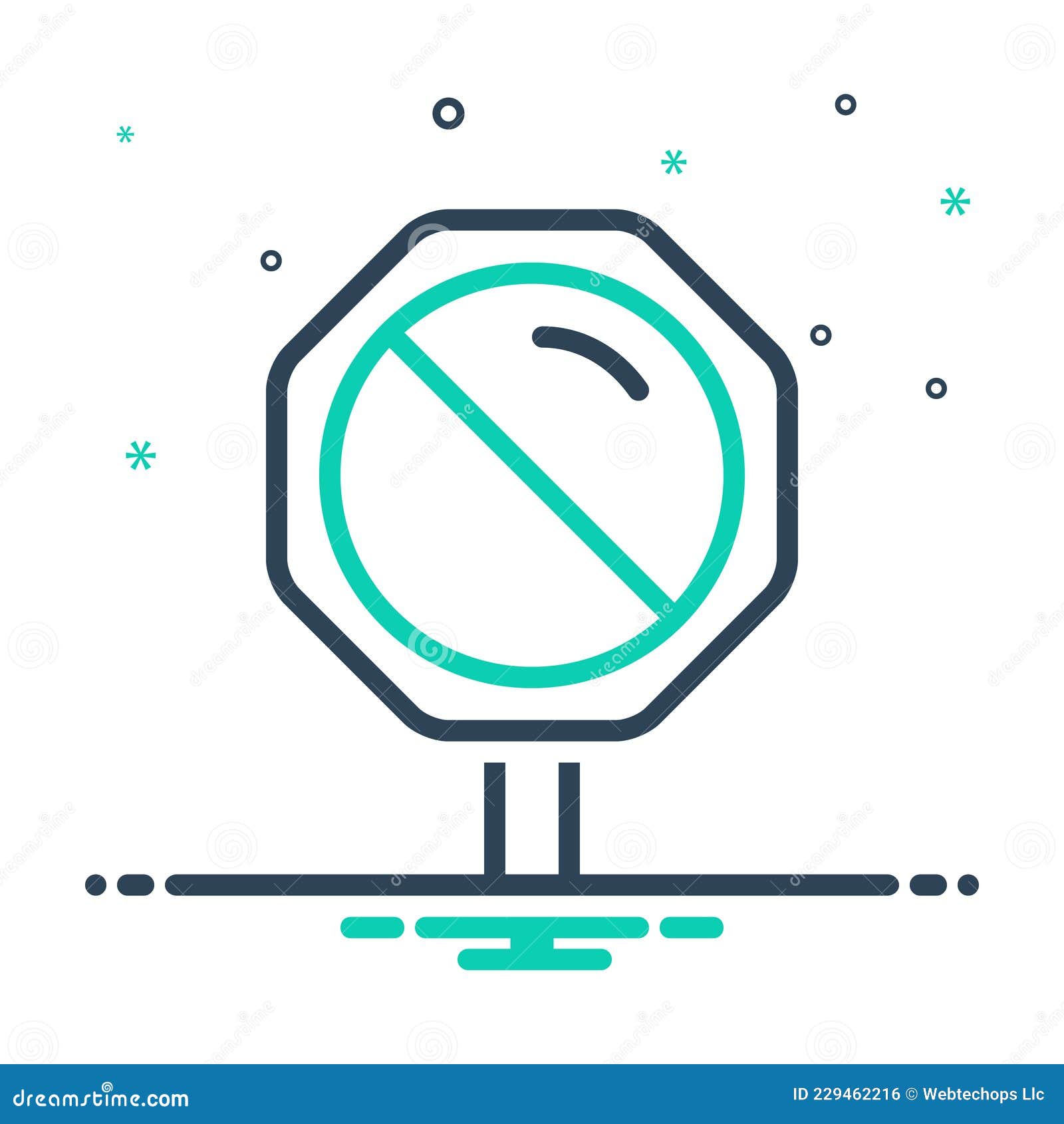 Mix Icon for Stop, Come To a Stop and Check Stock Vector - Illustration ...