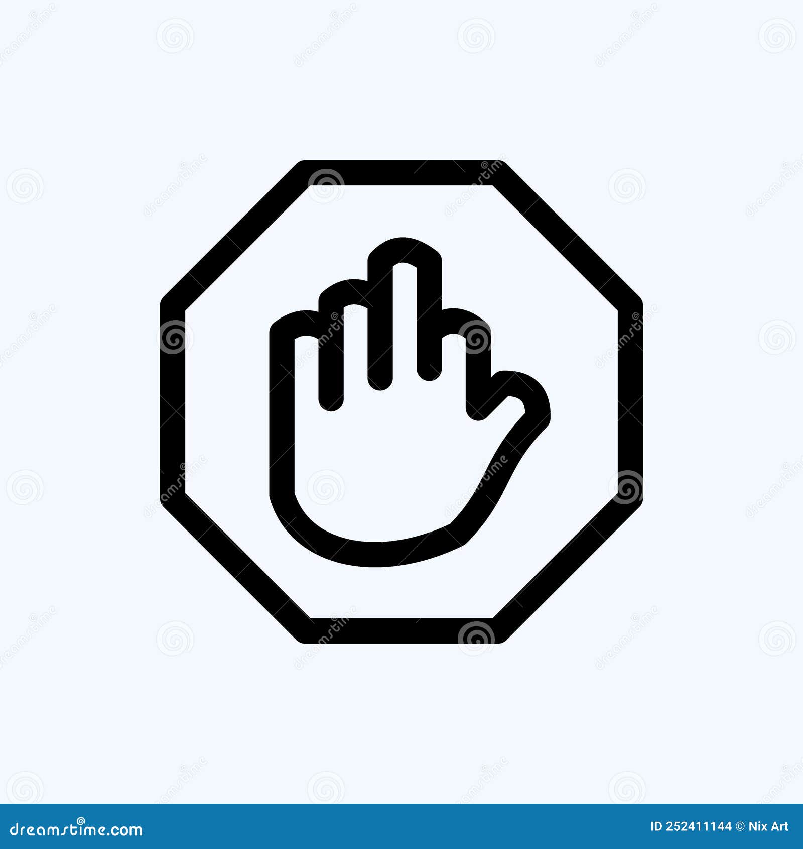 Icon Stop Hand. Suitable for Building Symbol. Line Style. Simple Design ...