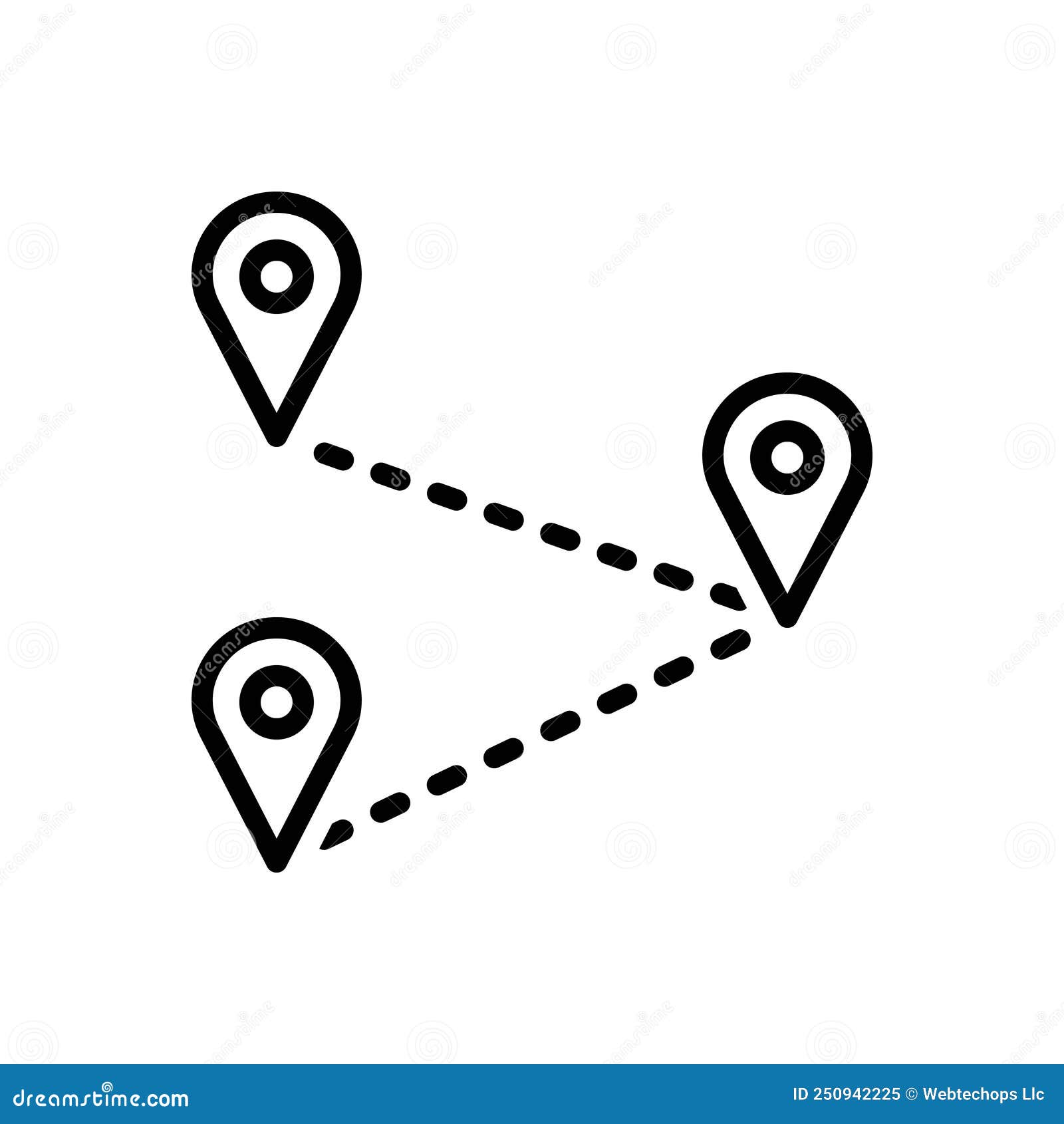 Black Line Icon for Stops, Location and Map Stock Vector - Illustration ...