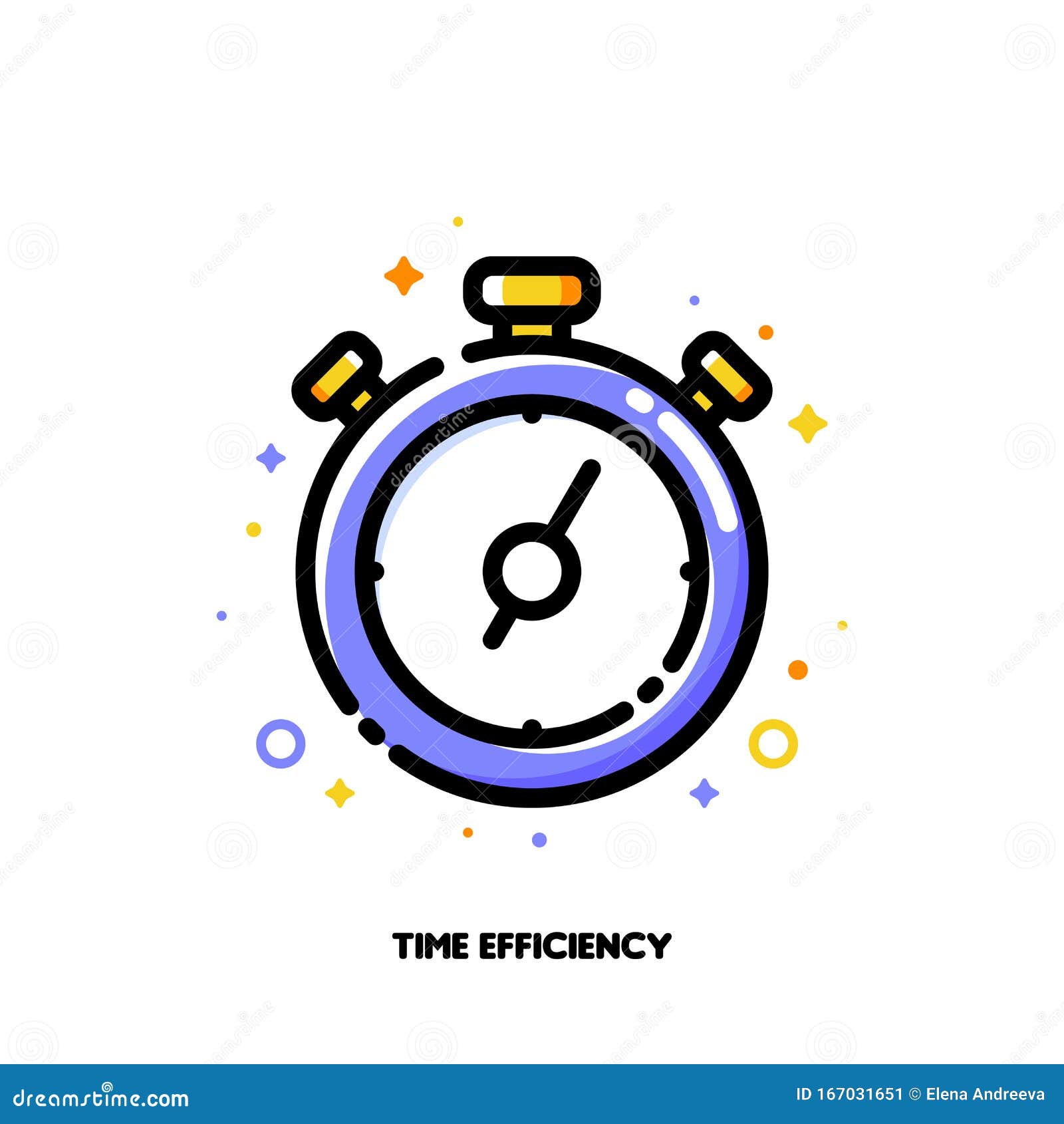 Icon of Stopwatch Chronometer for Time Management or Work Efficiency ...