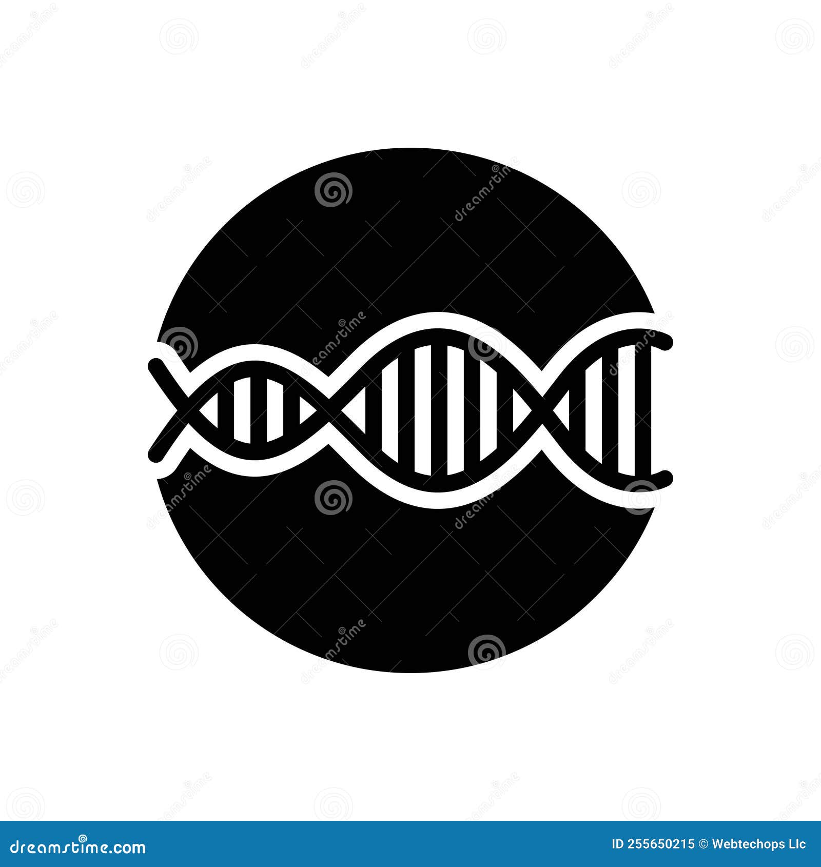 Black Solid Icon for Strand, Dna and Genetic Stock Vector ...