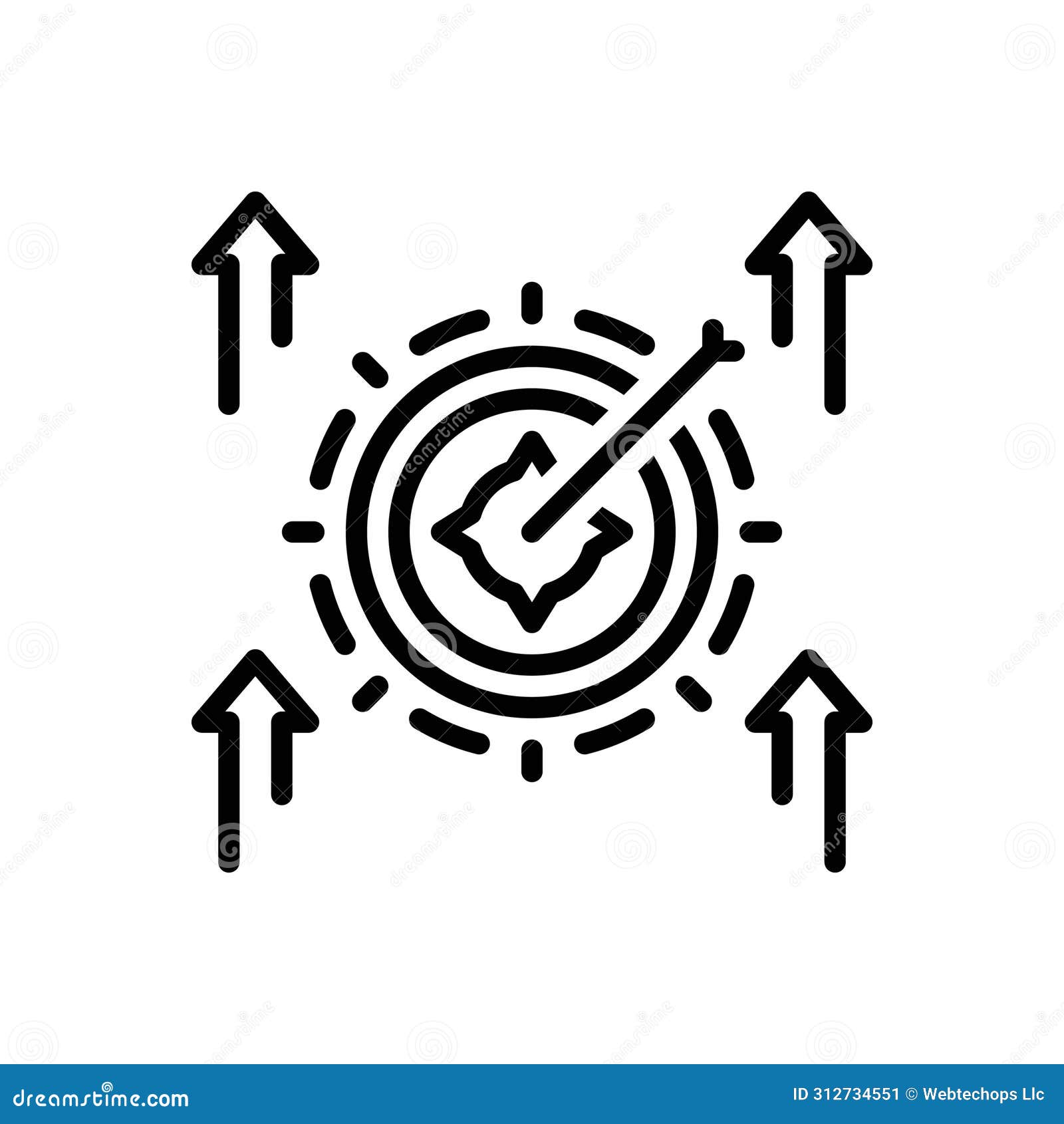 Black Line Icon for Strategy, Strategic and Growth Stock Vector ...
