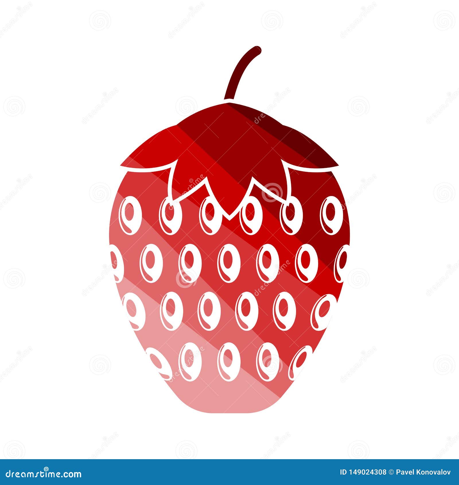Icon Of Strawberry In Ui Colors Cartoon Vector | CartoonDealer.com ...