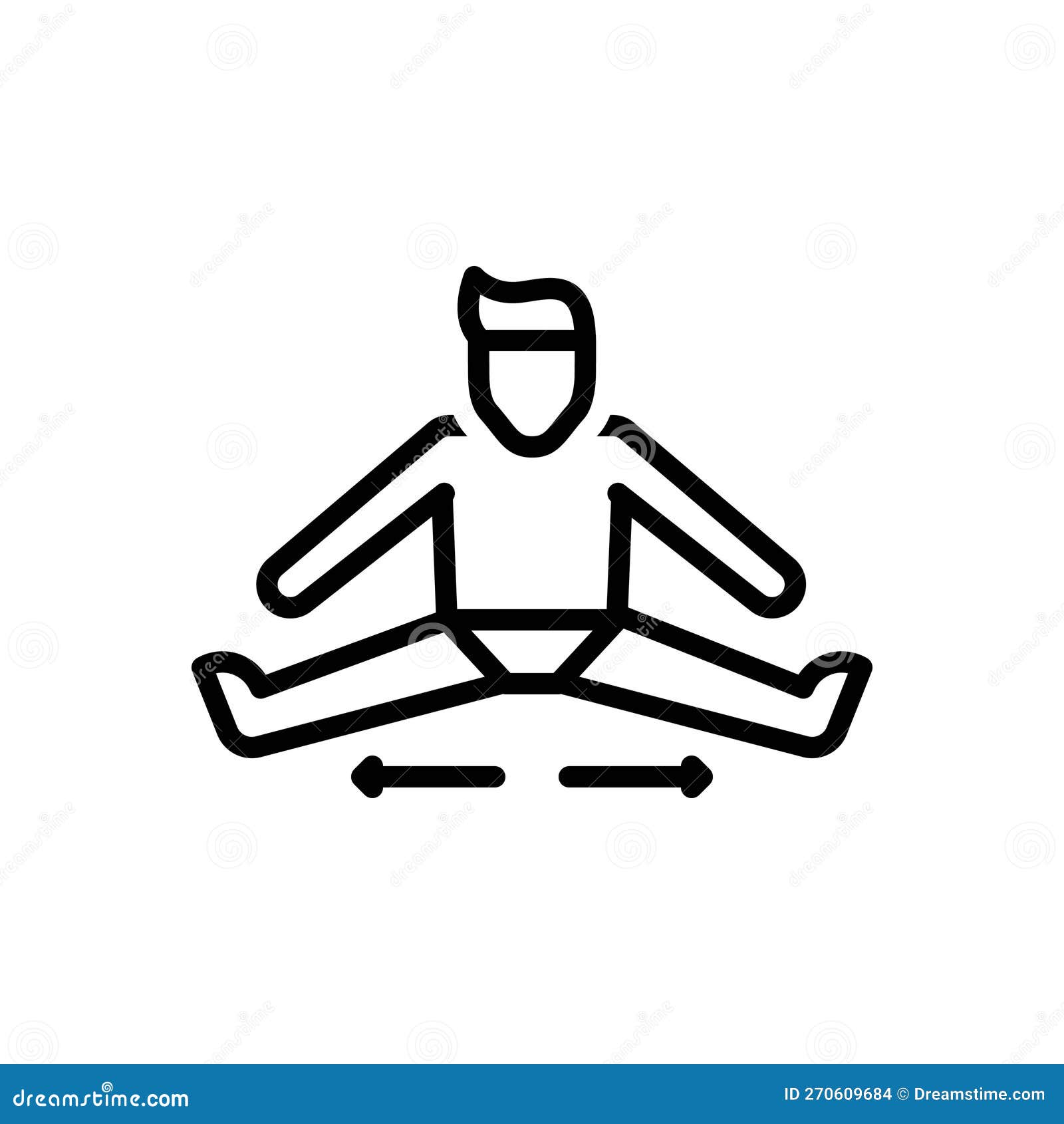 Black Line Icon for Stretch, Flexible and Exercise Stock Vector ...