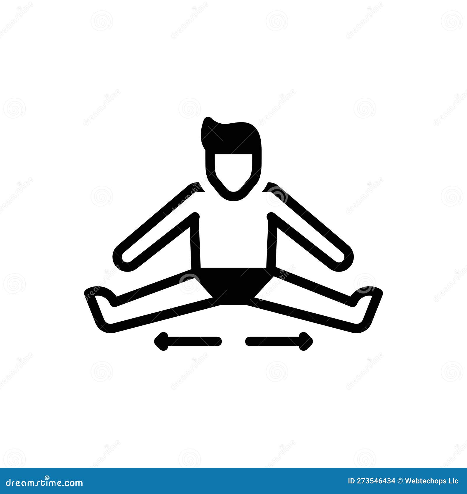 Black Solid Icon for Stretch, Flexible and Exercise Stock Vector ...