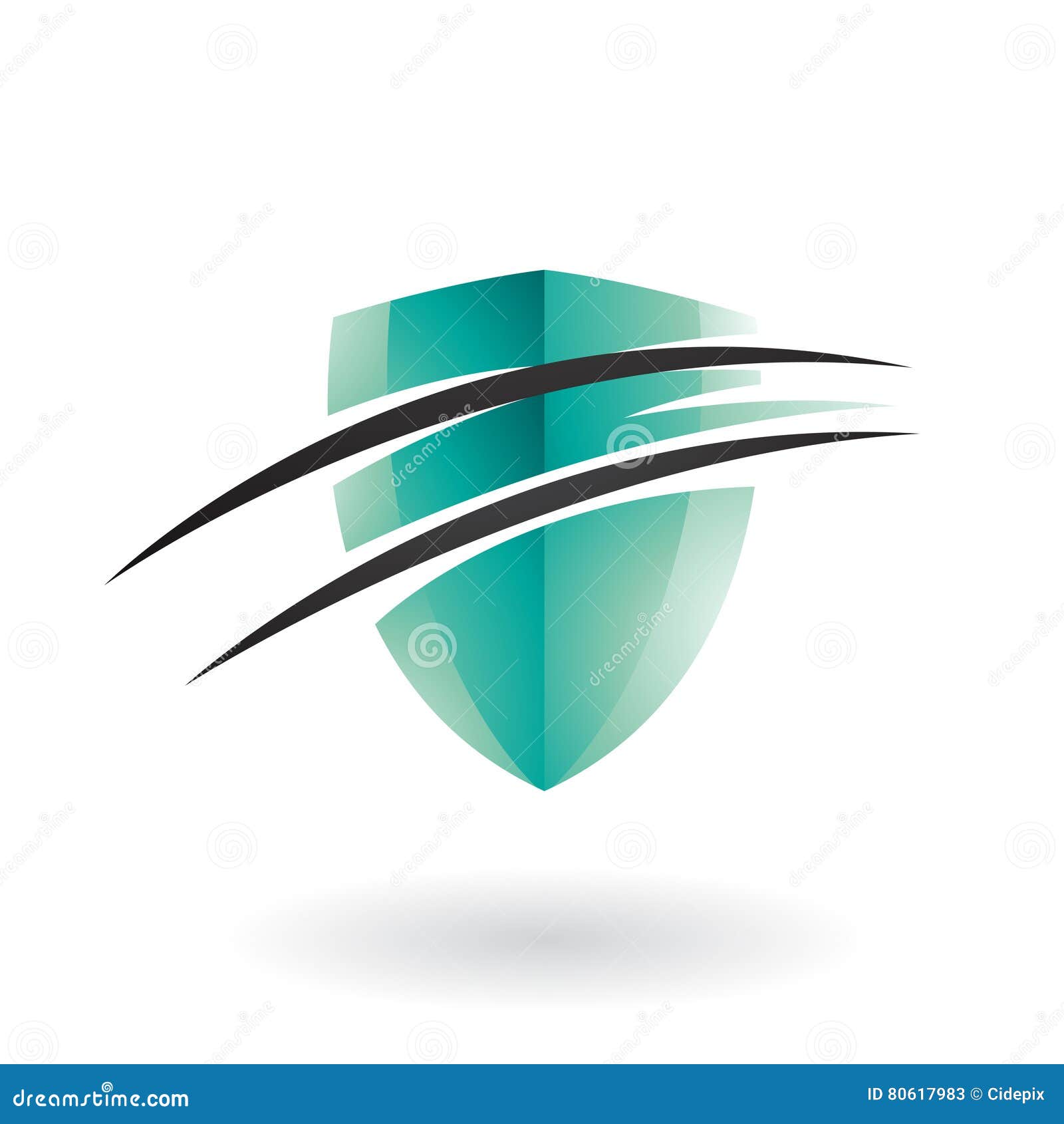 Icon of a Striped Shield Vector Illustration Stock Vector ...