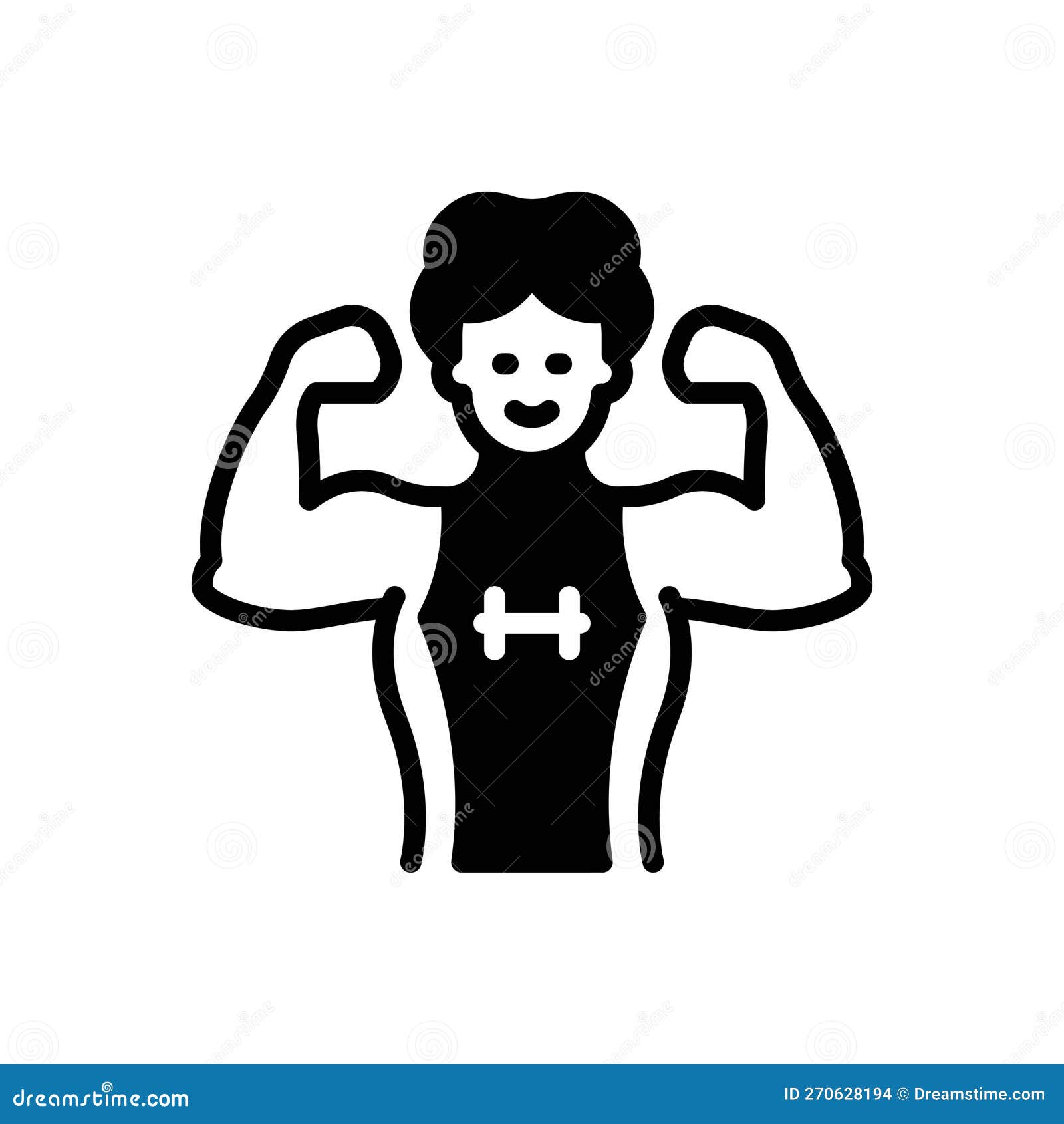 Brawny Arm Sign In The Circle Cartoon Vector | CartoonDealer.com #243447249