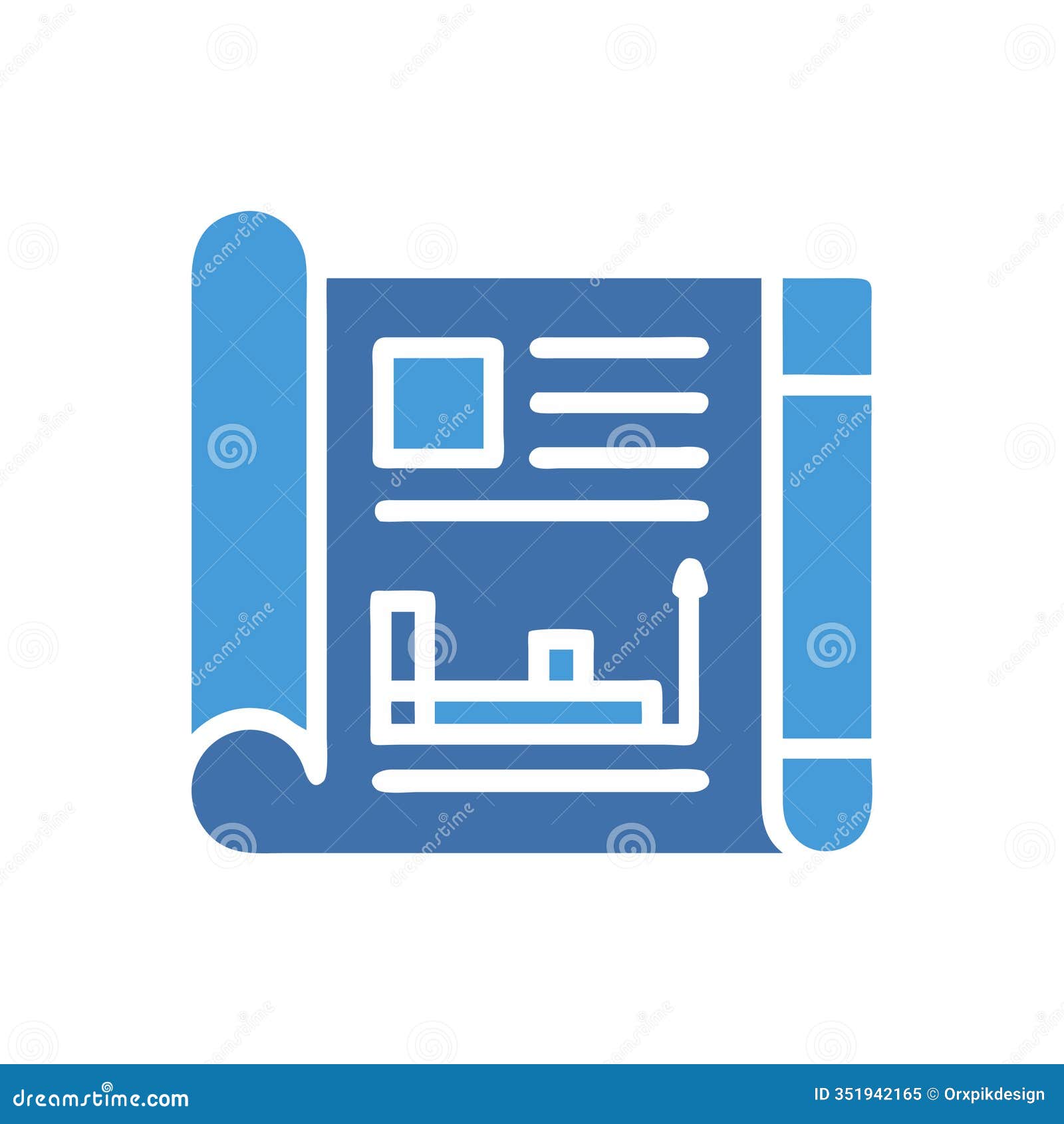 Icon for Study Plans and Blueprints Stock Vector - Illustration of book ...