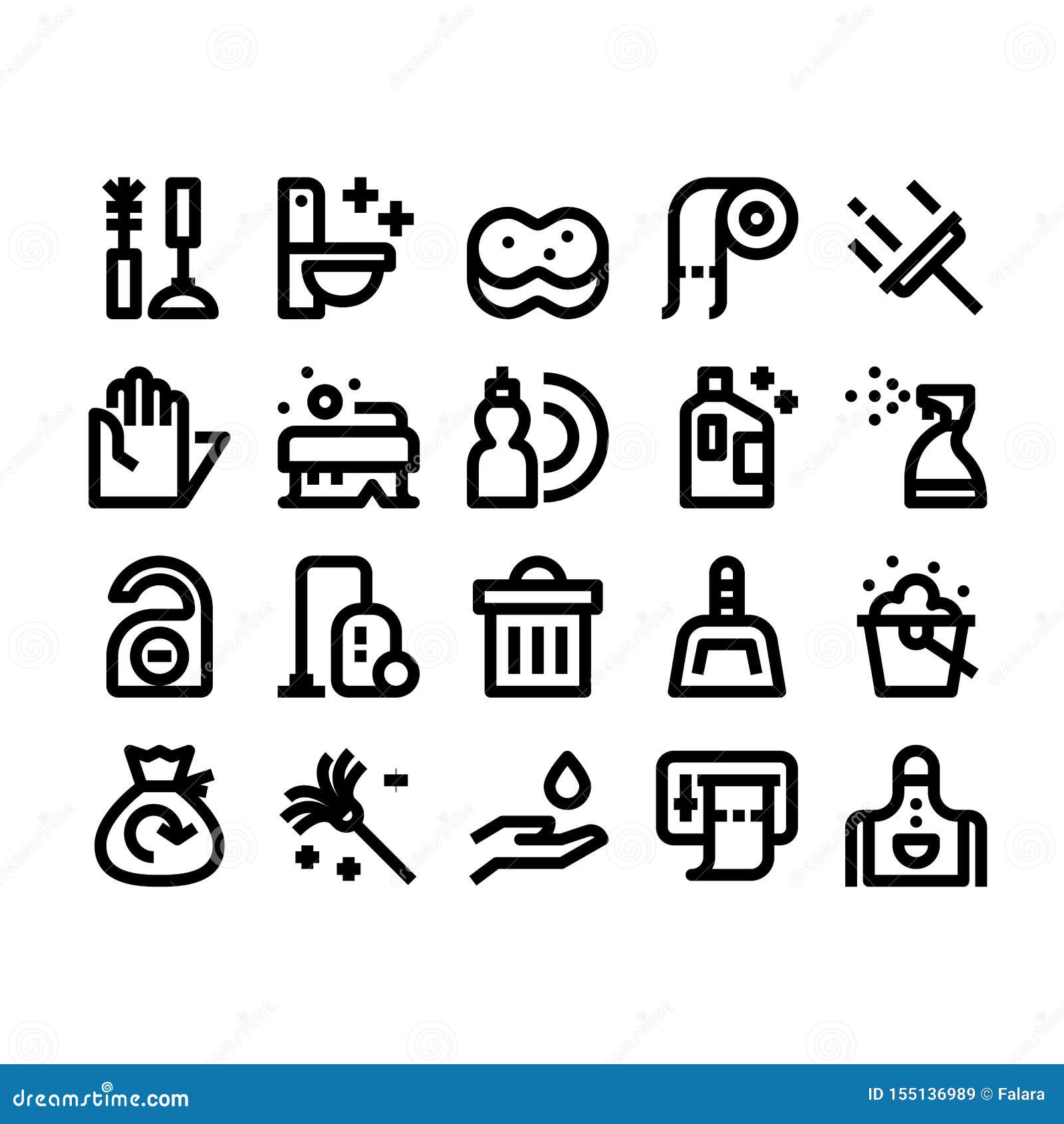 Cleaning outline icons stock vector. Illustration of dust - 155136989