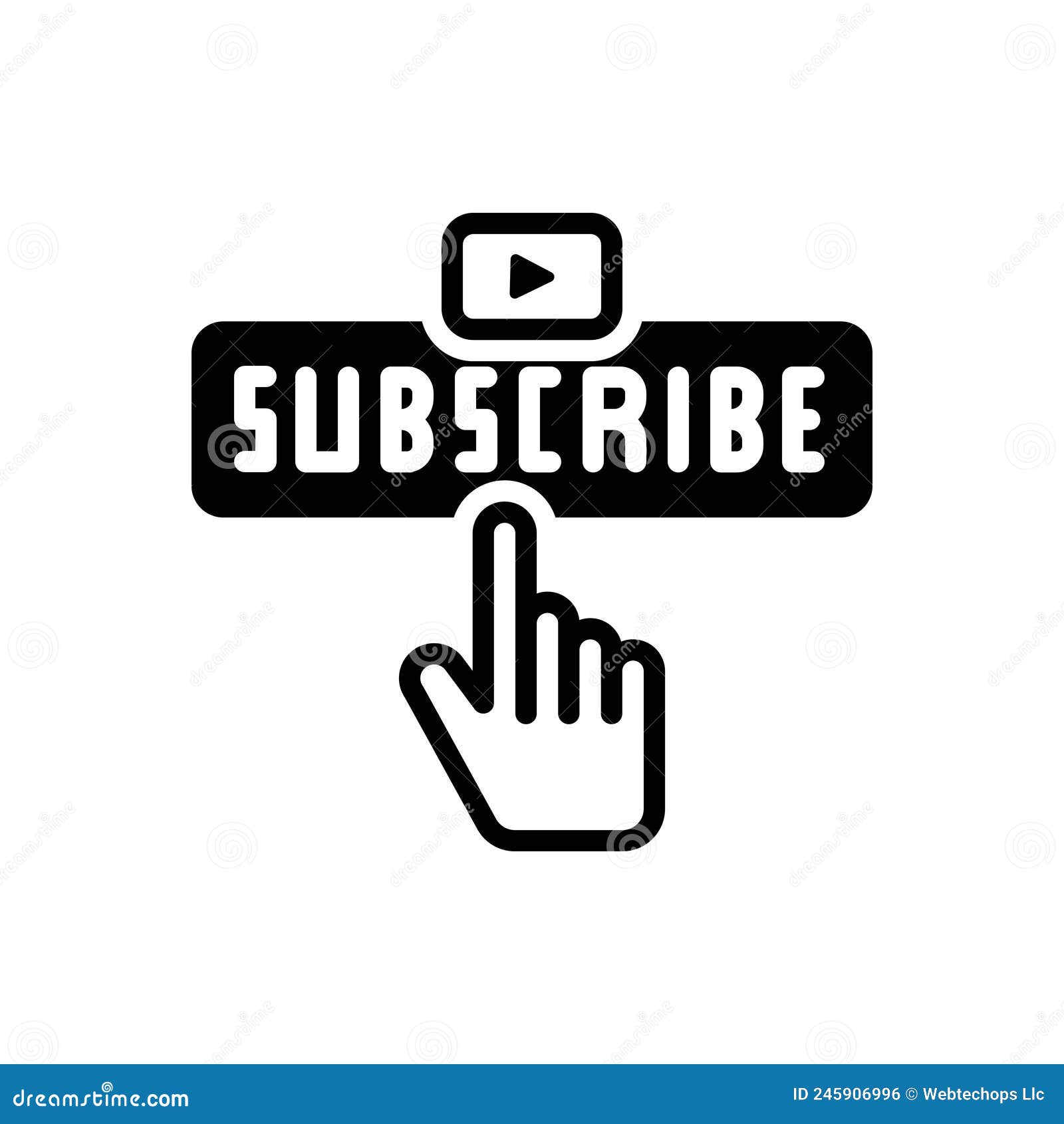 Black Solid Icon for Subscribe, Fanpage and Click Stock Vector ...