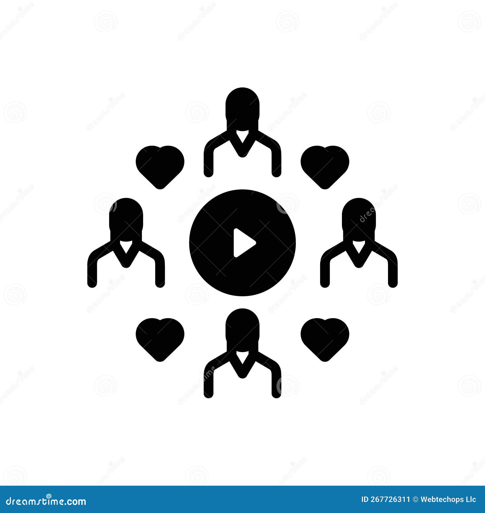 Black Solid Icon for Subscriber, People and Circle Stock Illustration ...