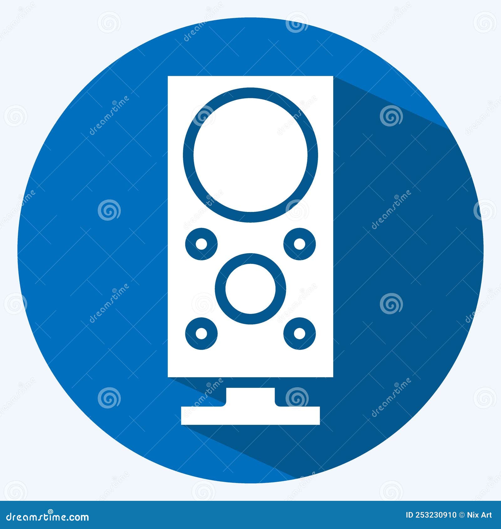 Icon Subwoofer. Suitable for Computer Components Symbol. Long Shadow ...