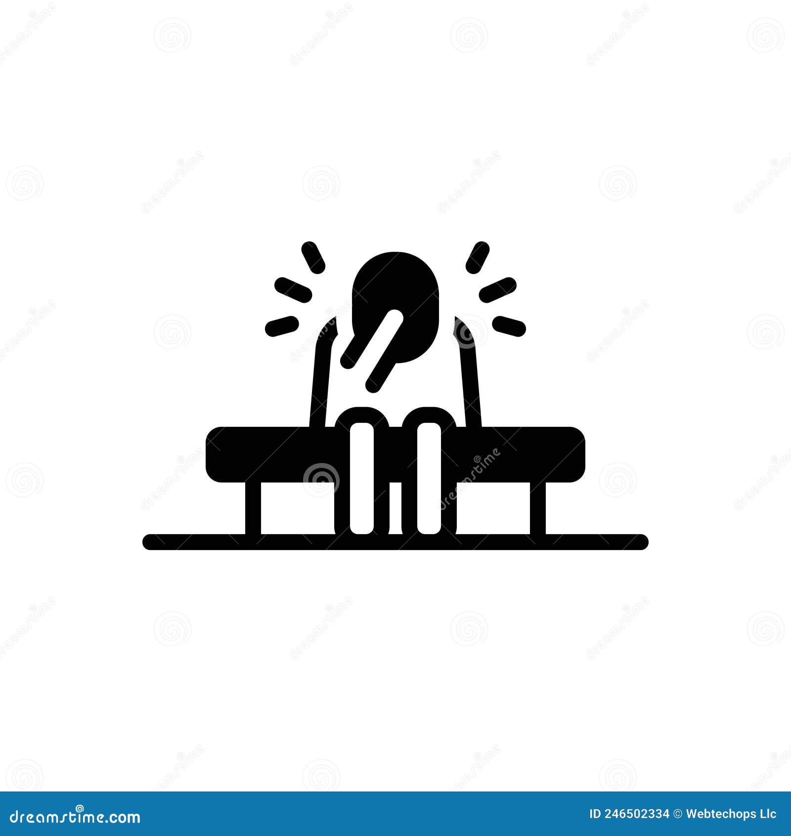 Black Solid Icon for Suffering, Pain and Gripe Stock Vector ...