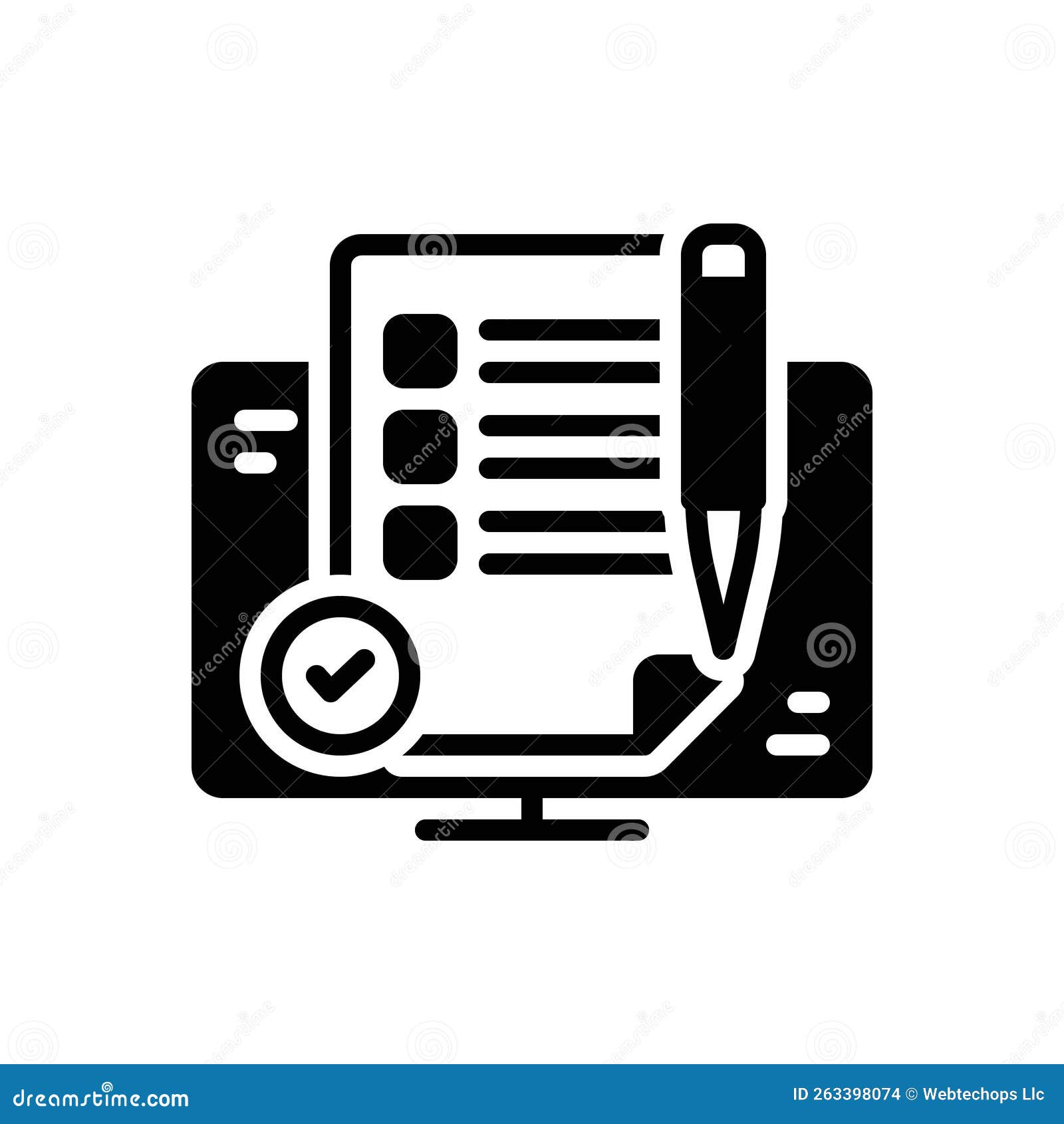 Black Solid Icon for Summary, Synopsis and Survey Stock Vector ...