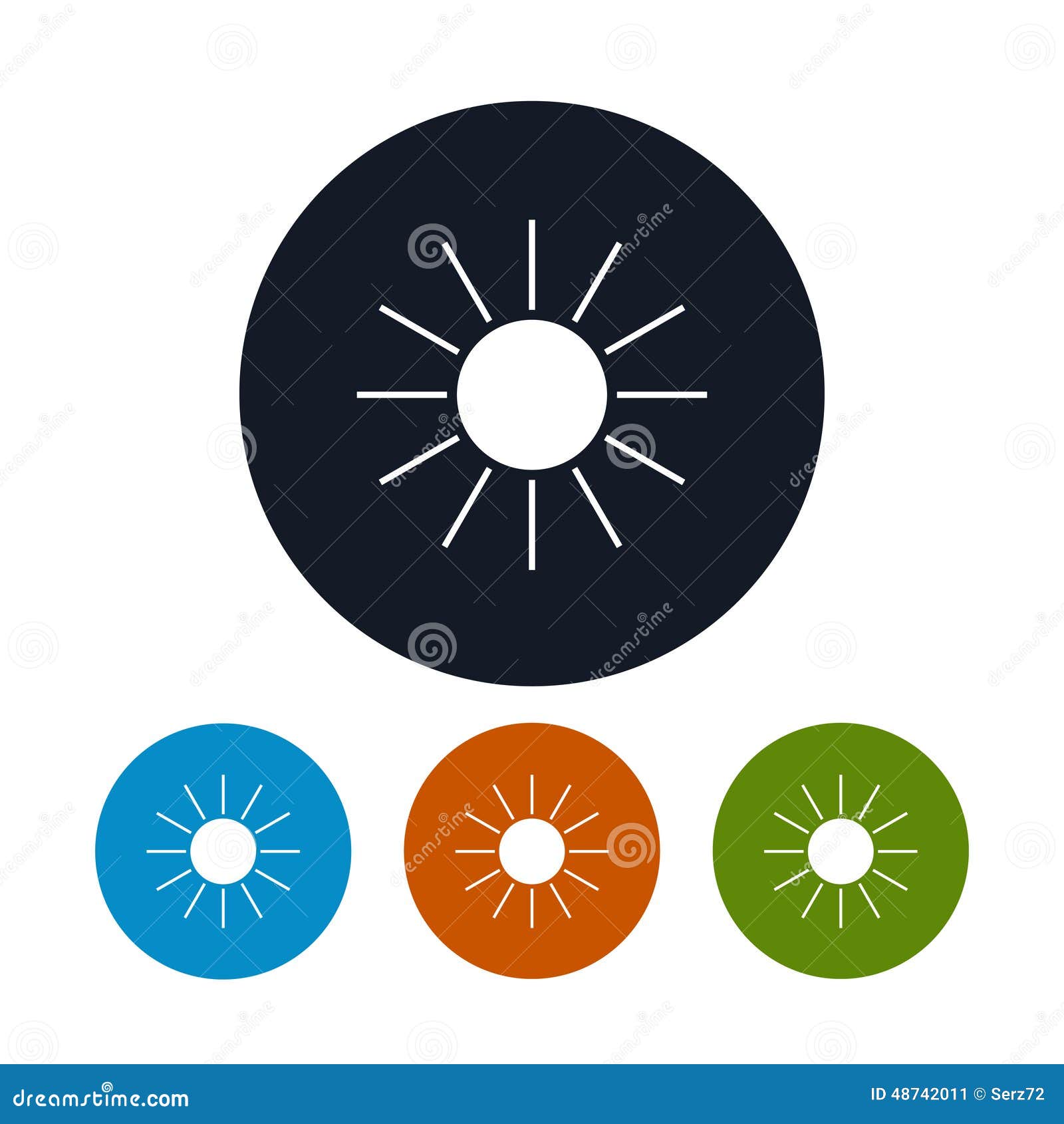 Icon Sun with Rays , Vector Illustration Stock Vector - Illustration of ...