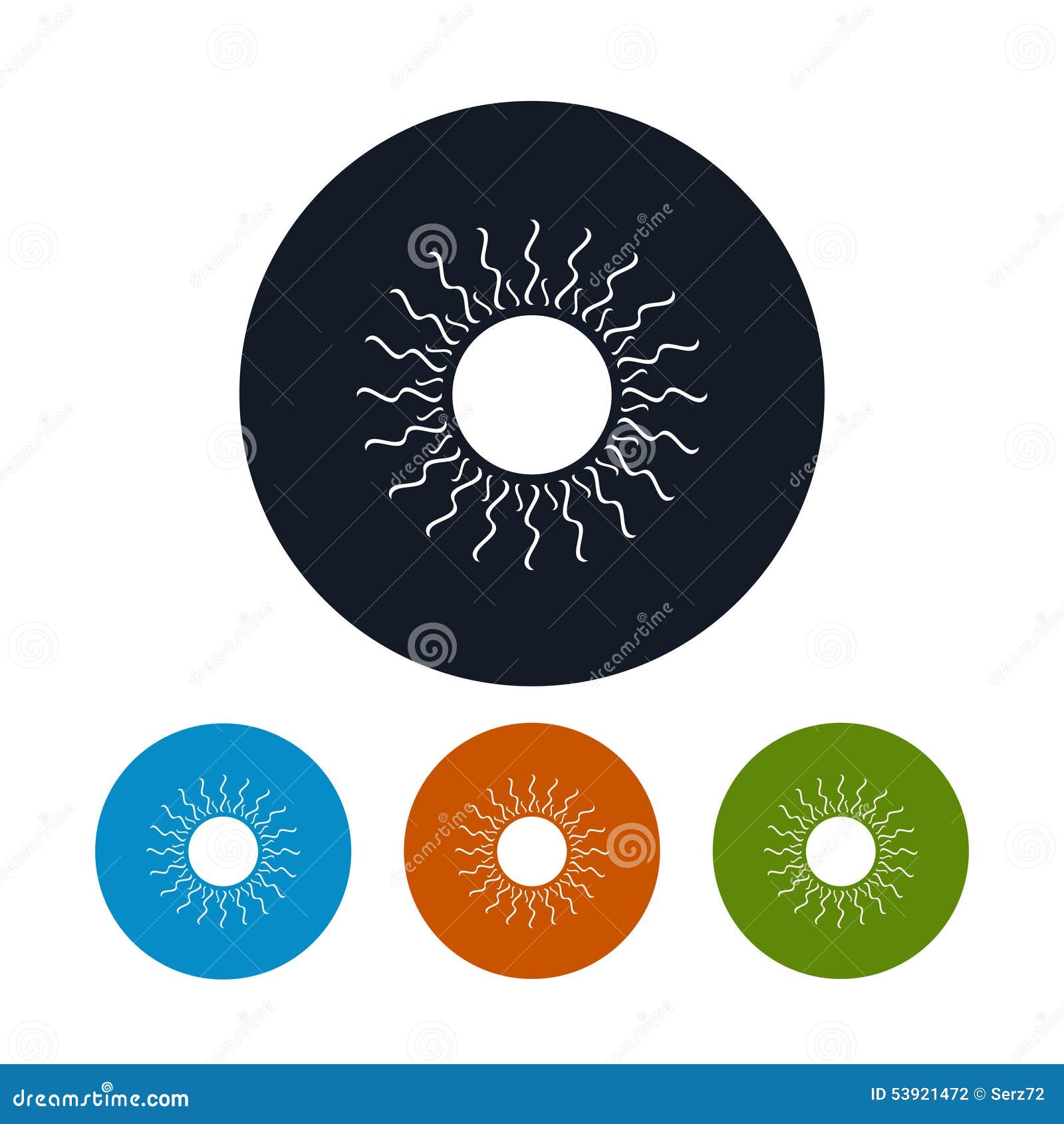 Icon Sun with Rays , Vector Illustration Stock Vector - Illustration of ...