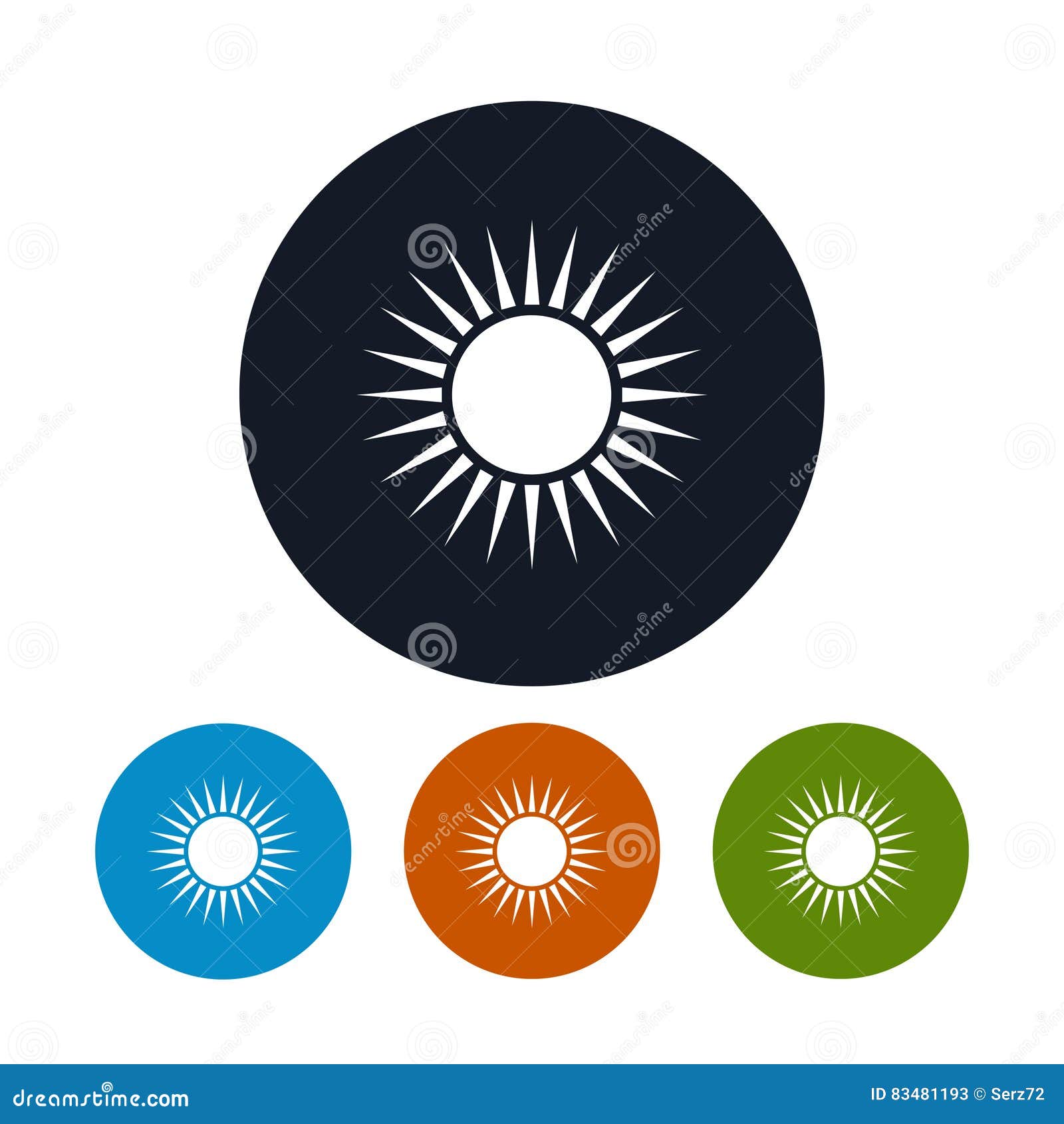 Icon Sun with Rays , Vector Illustration Stock Vector - Illustration of ...