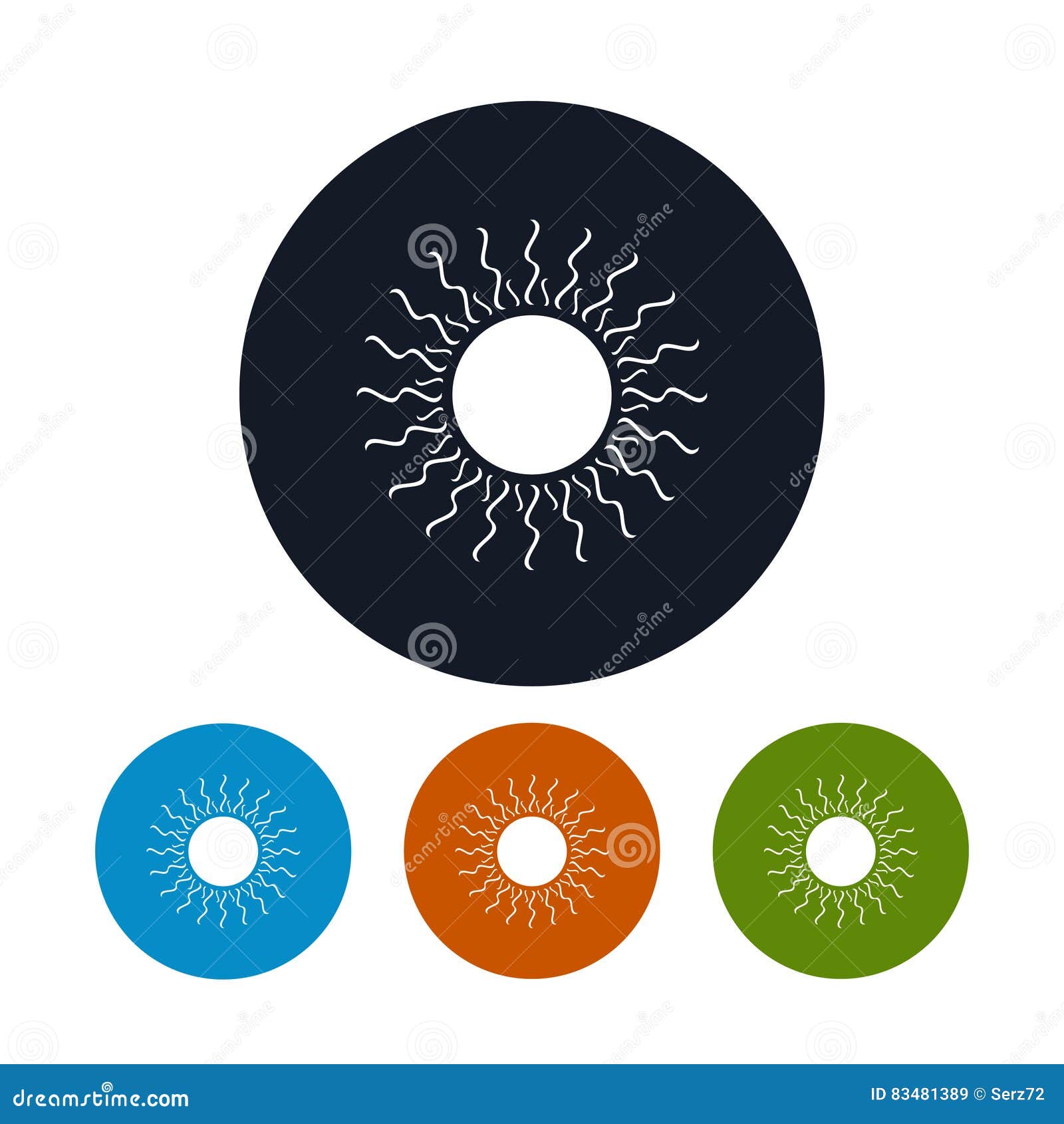 Icon Sun with Rays , Vector Illustration Stock Vector - Illustration of ...