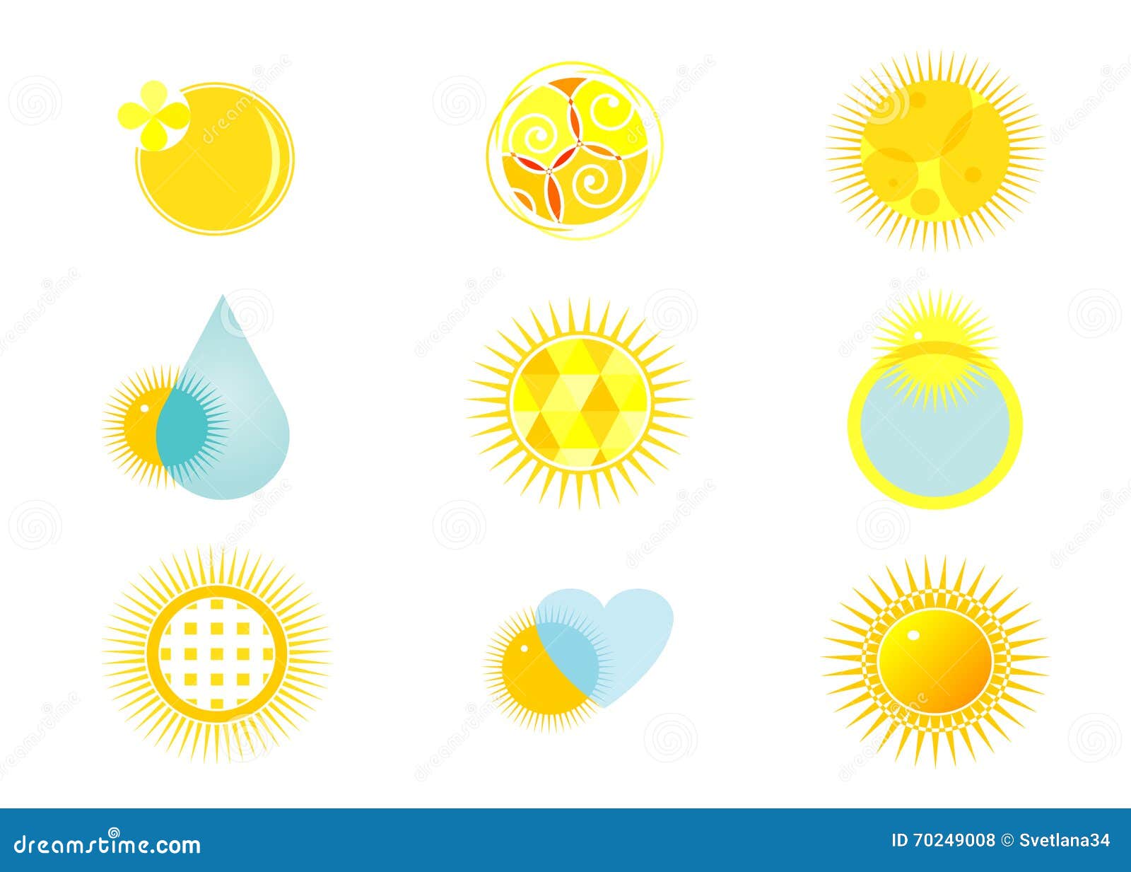 Icon sun. stock vector. Illustration of logo, design - 70249008