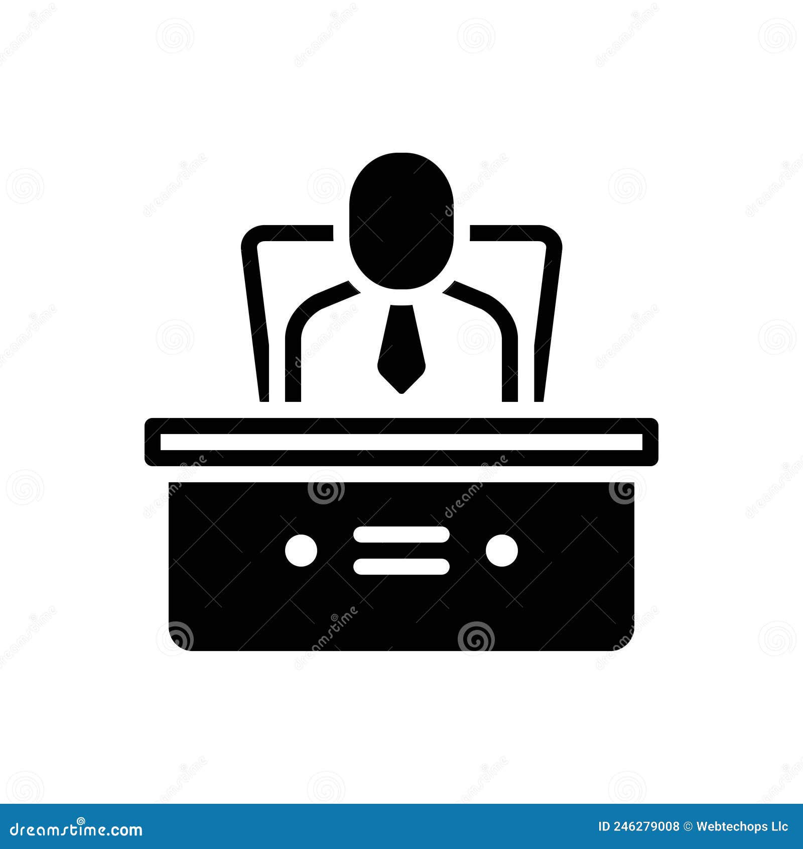 Black Solid Icon for Superintendent, Manager and Director Stock Vector ...