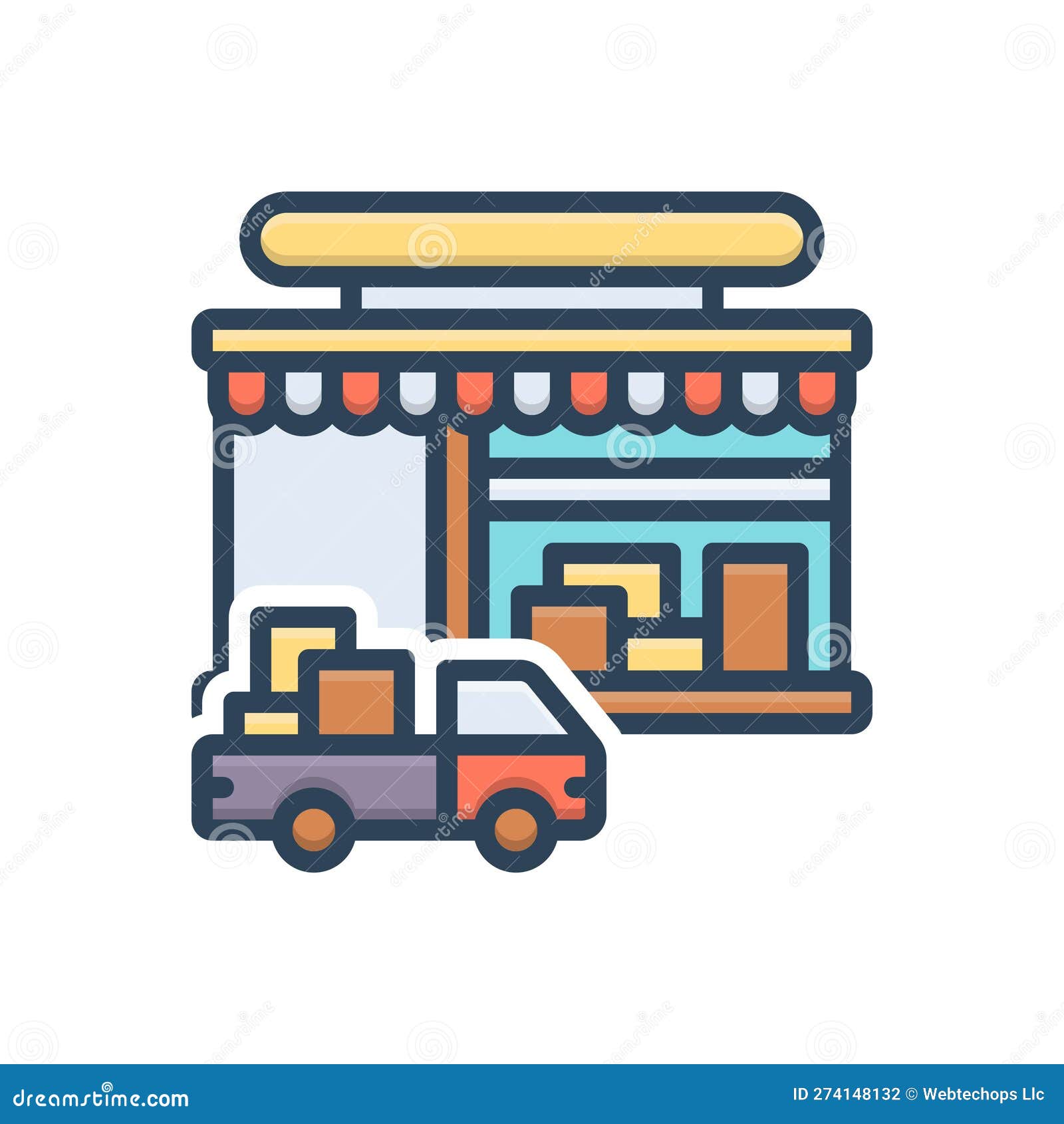 Color Illustration Icon for Supplier, Distributor and Transportation ...