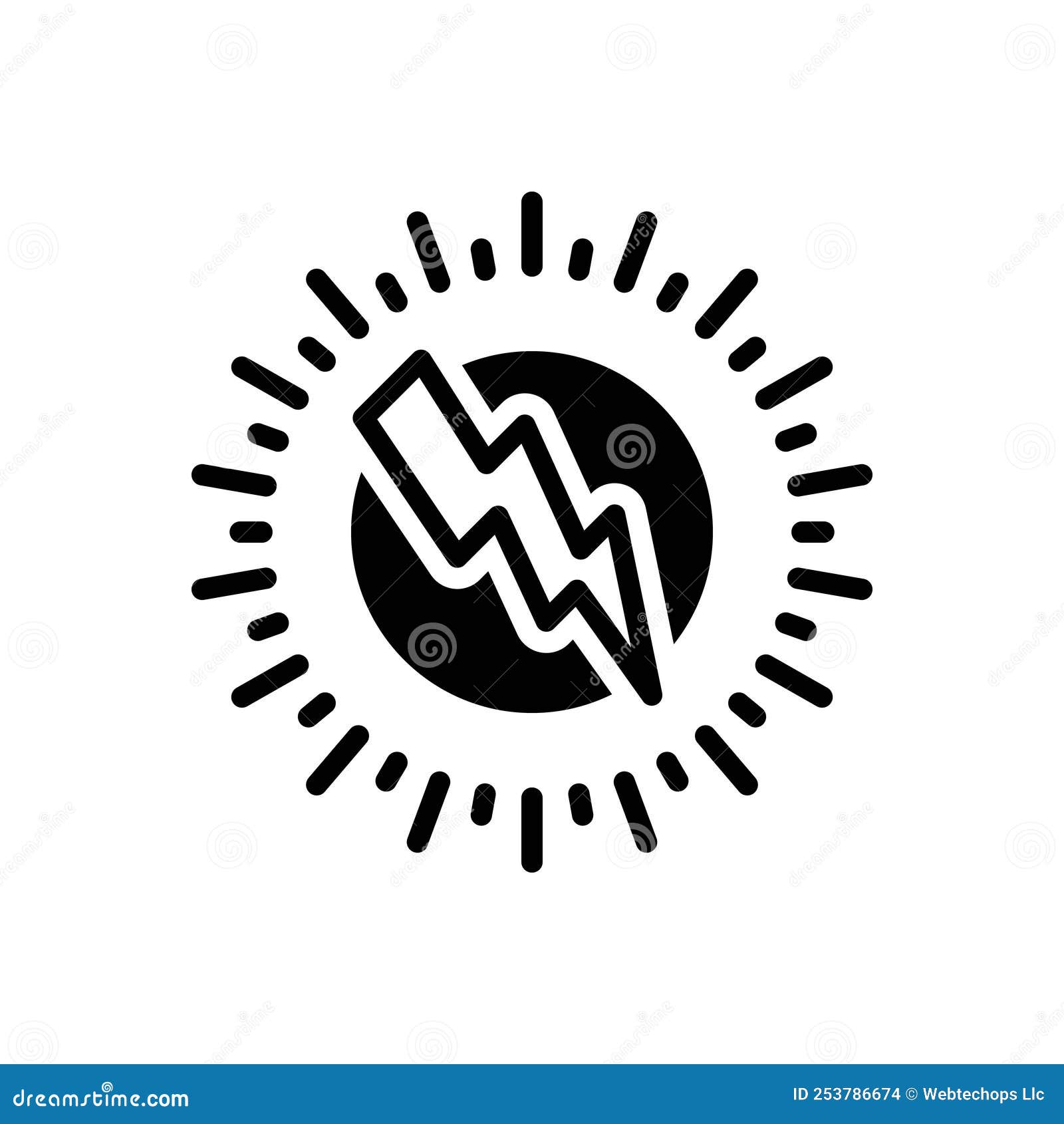 Black Solid Icon for Surge, Lightening and Bolt Stock Illustration ...
