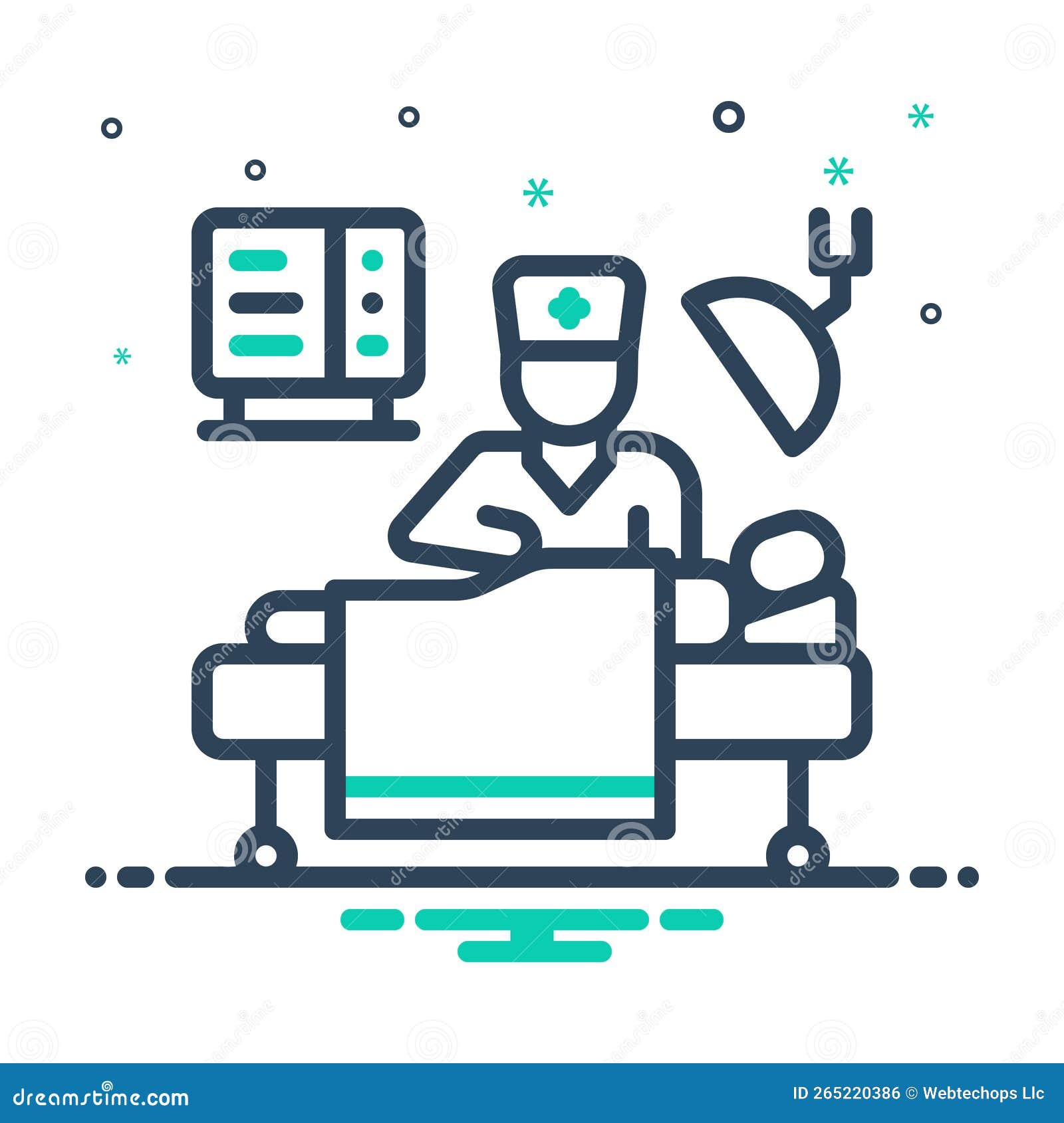 Mix Icon for Surgery, Hospital and Patient Stock Vector - Illustration ...