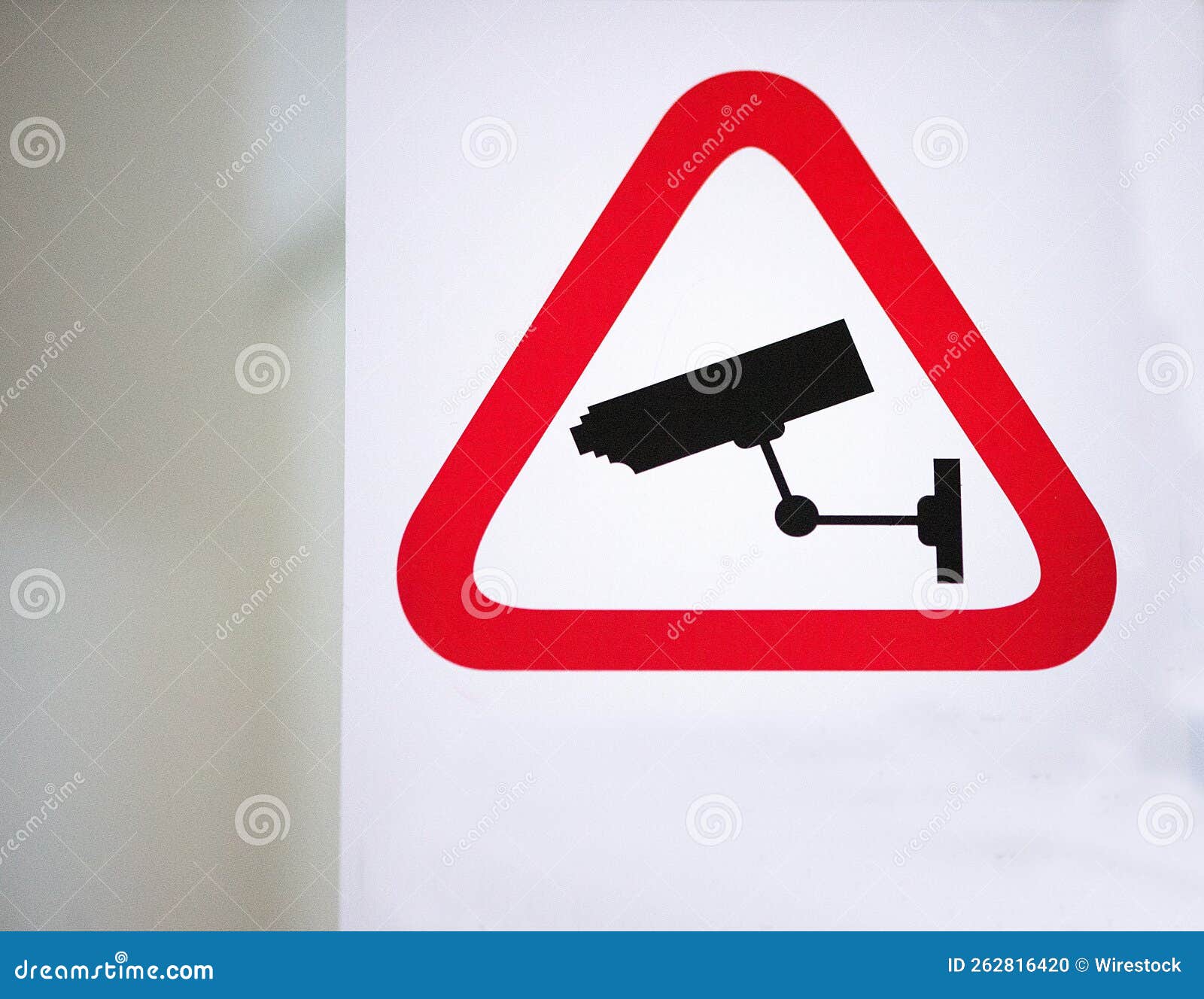 Icon of a Surveillance Camera in a Red Triangular Frame. Stock Photo ...