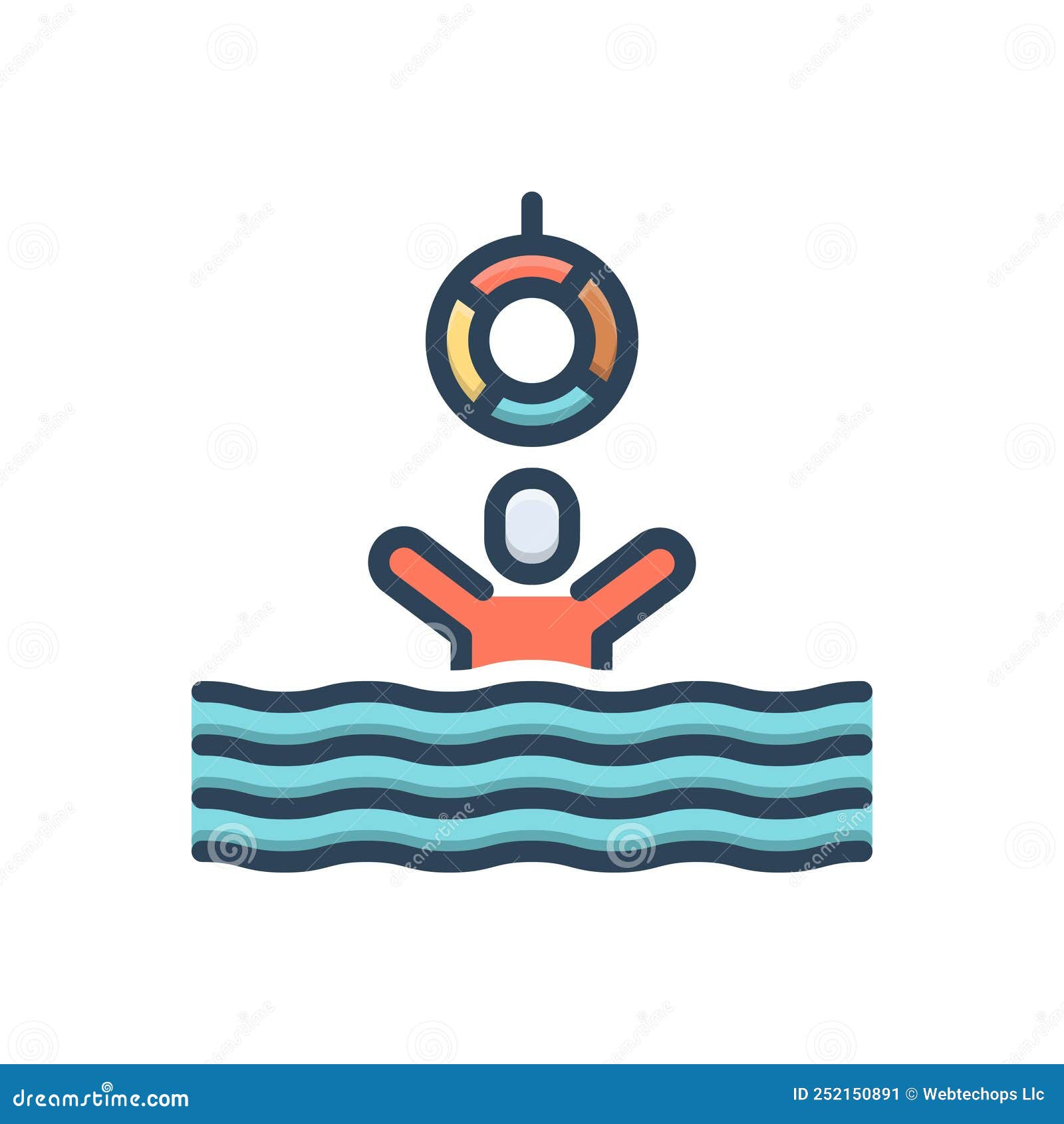 Survival Kit Color Outline Isometric Pattern Cartoon Vector ...