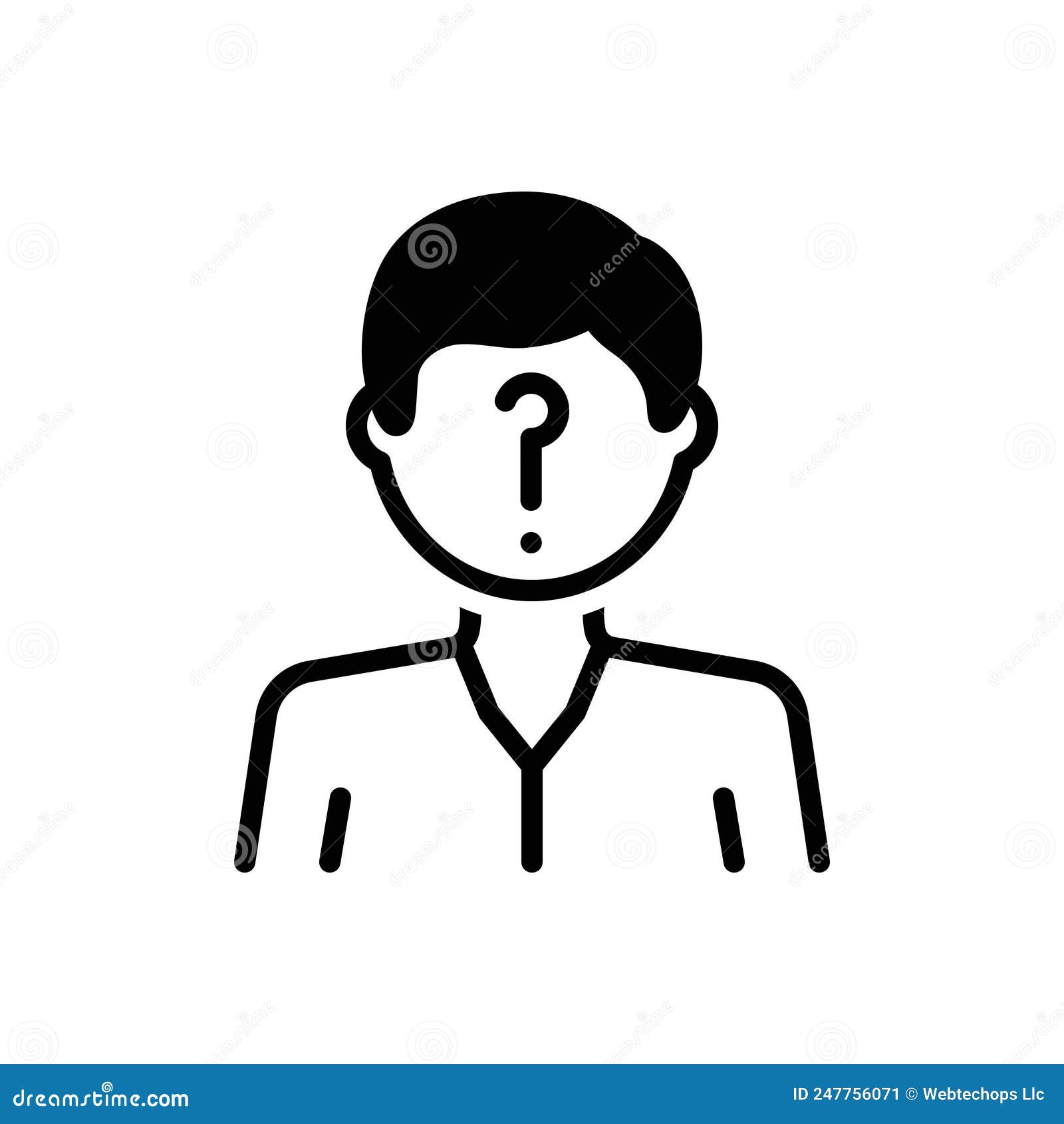 Black Solid Icon for Suspected, Suspicious and Doubtful Stock Vector ...