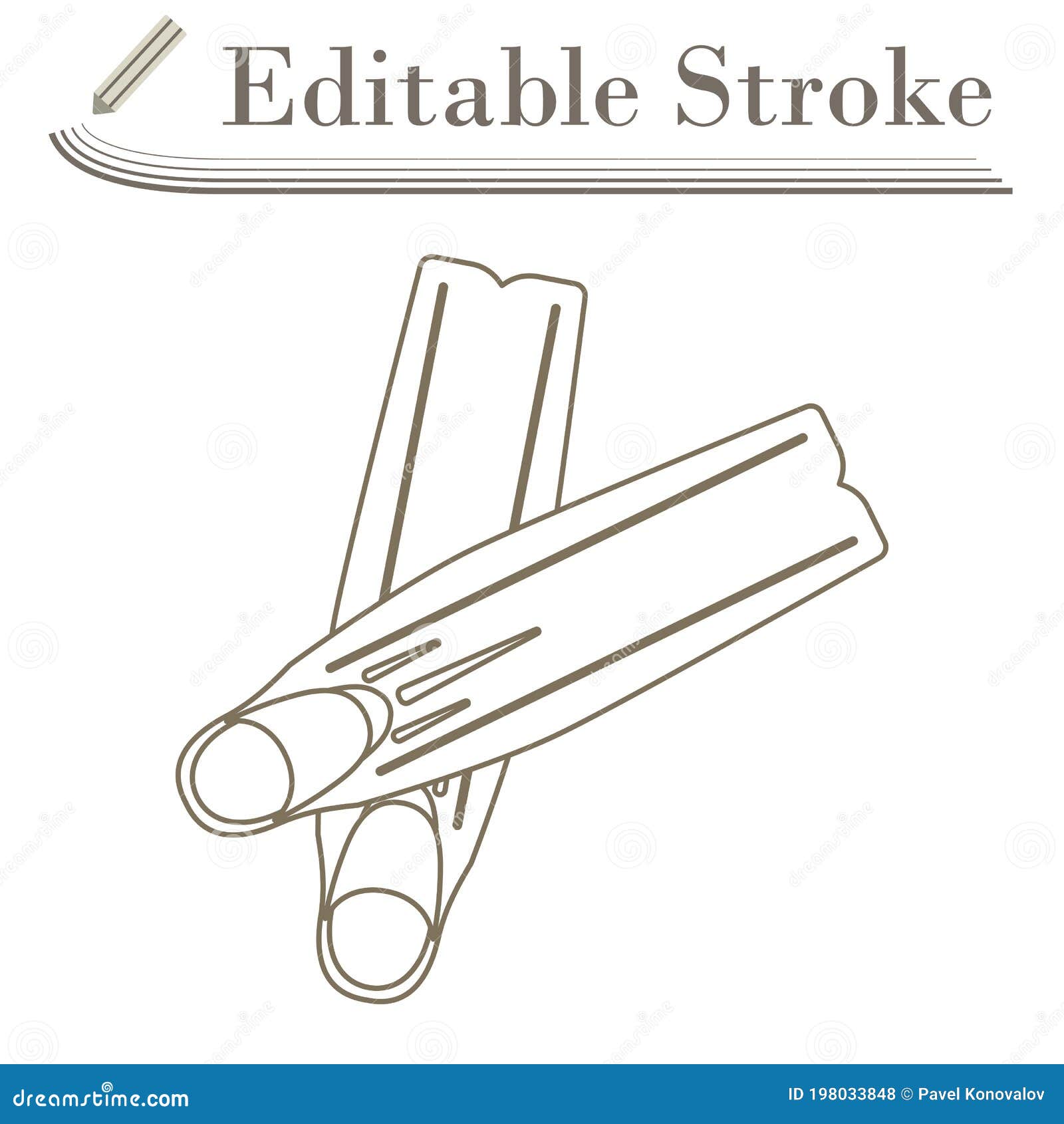 Icon of Swimming Flippers stock vector. Illustration of fishing - 198033848