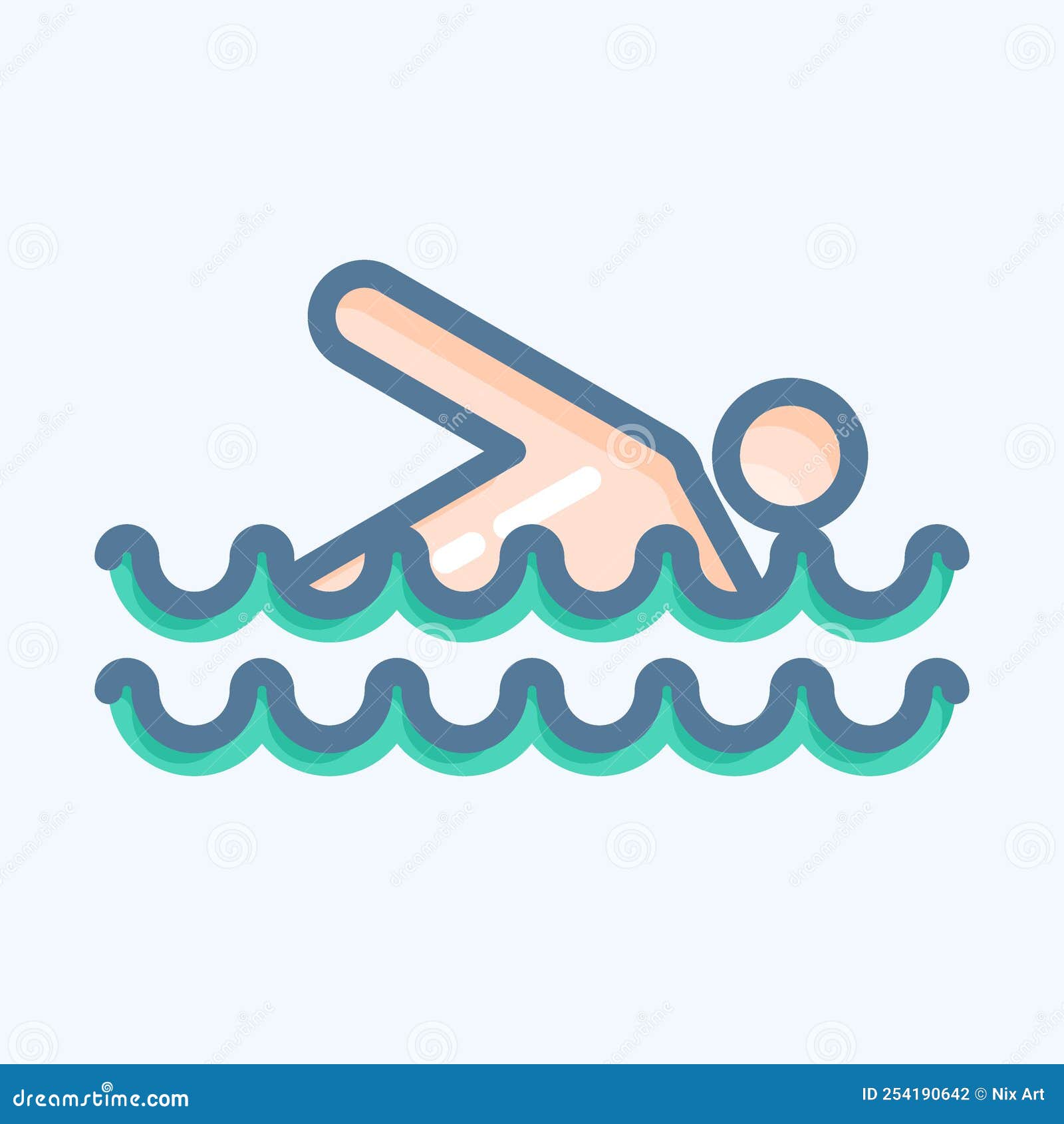 Icon Swimming. Suitable for Summer Symbol. Doodle Style. Simple Design ...