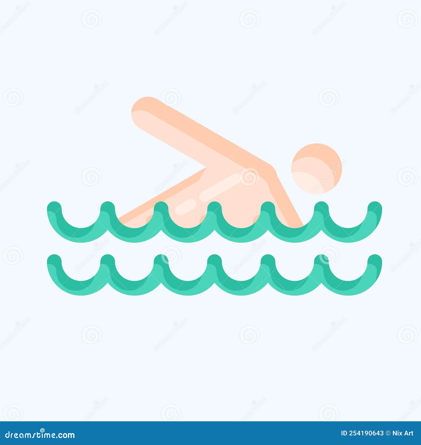 Icon Swimming. Suitable for Summer Symbol. Flat Style. Simple Design ...