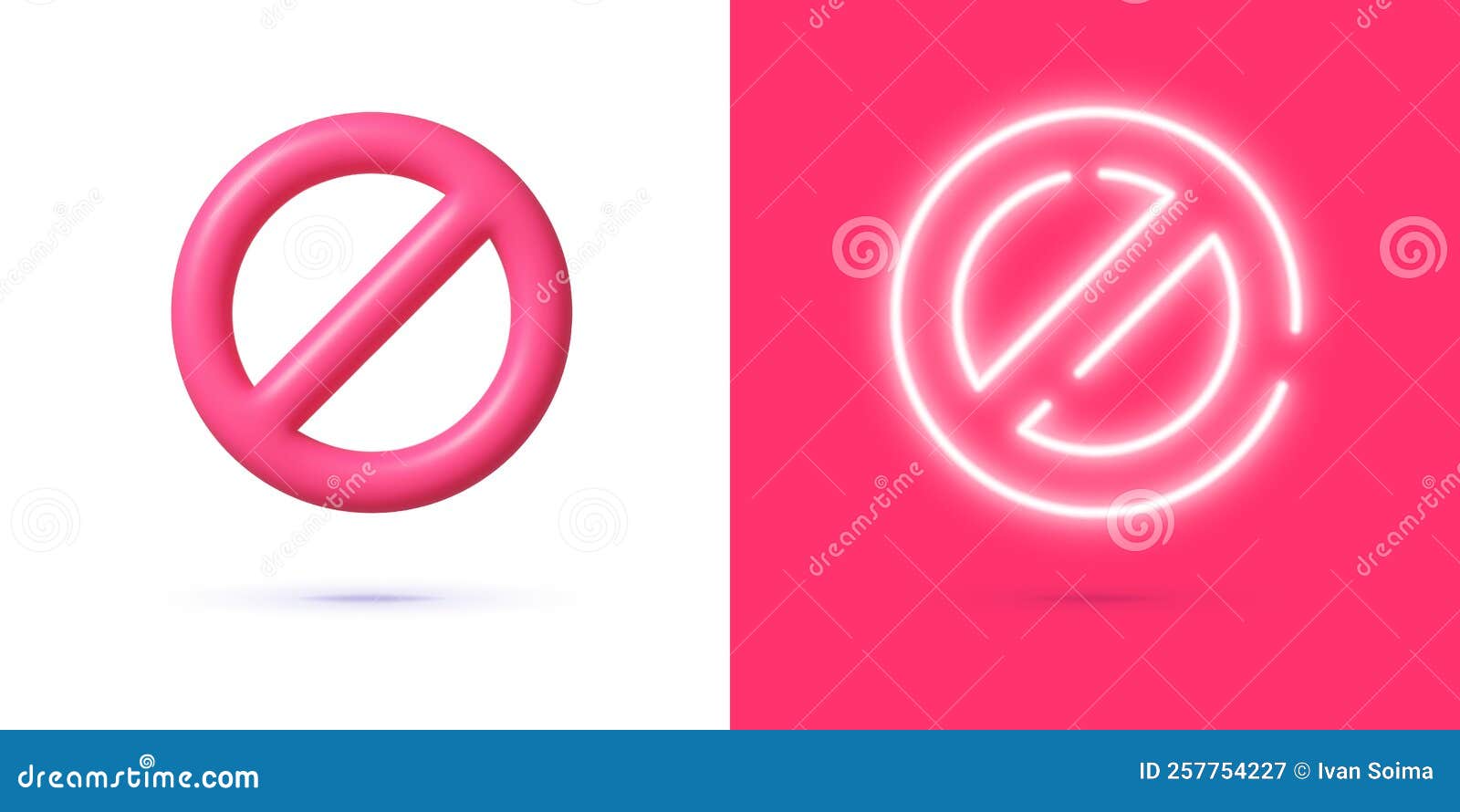 Icon Symbol Ban 3D Vector. 3d Realistic Red Warning Sign Vector ...