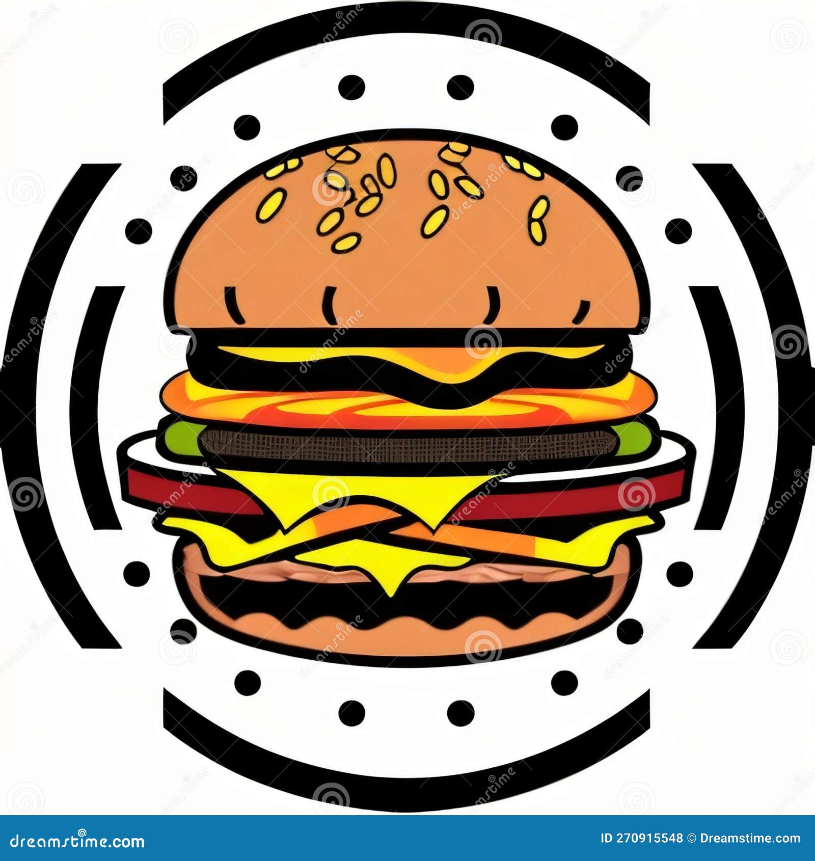 Icon, Symbol of Burger, Hamburger, Fast Food Stock Photo - Image of ...