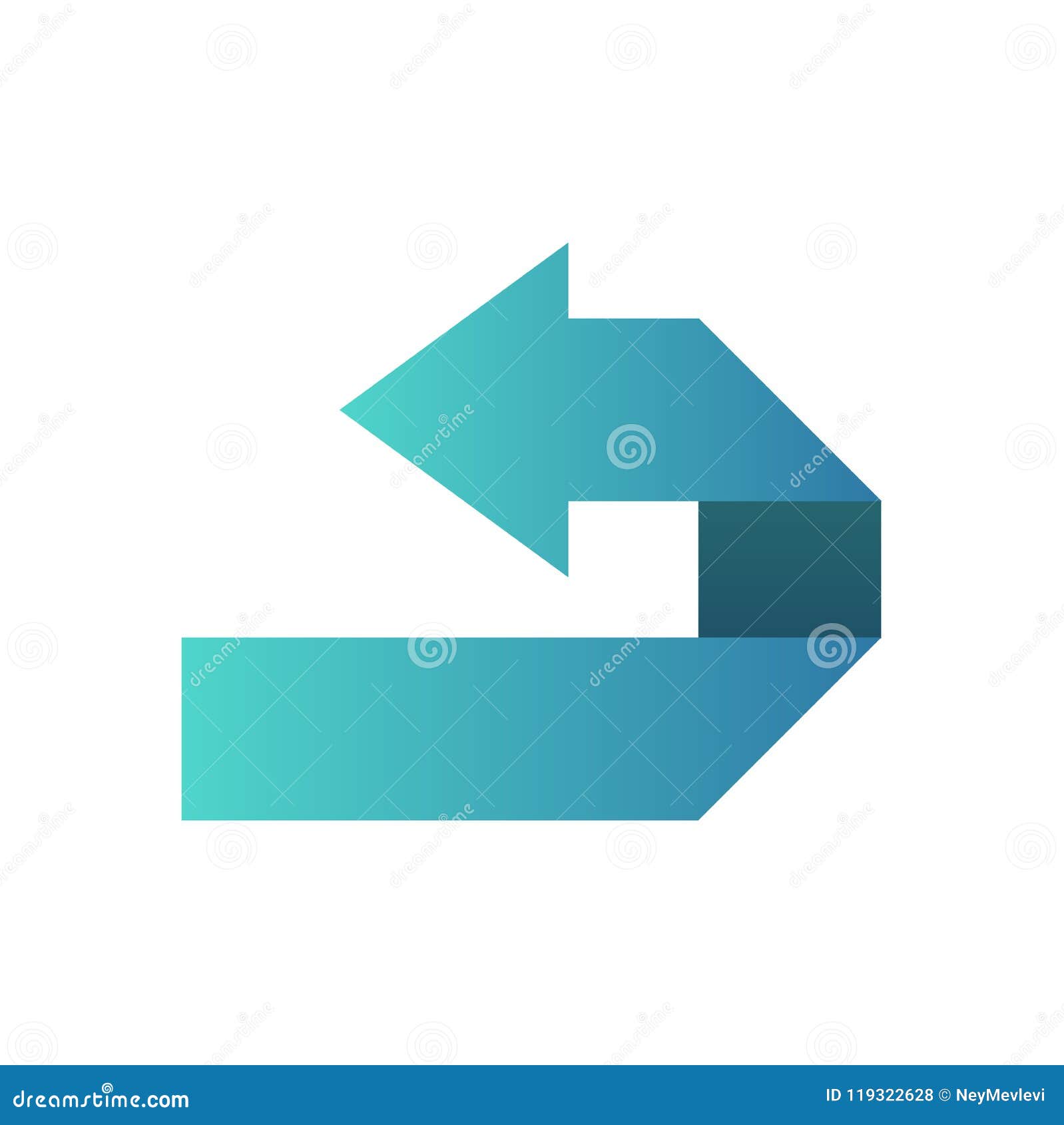 Icon Symbol or Button Blue Arrow To Reverse Direction Stock Vector ...