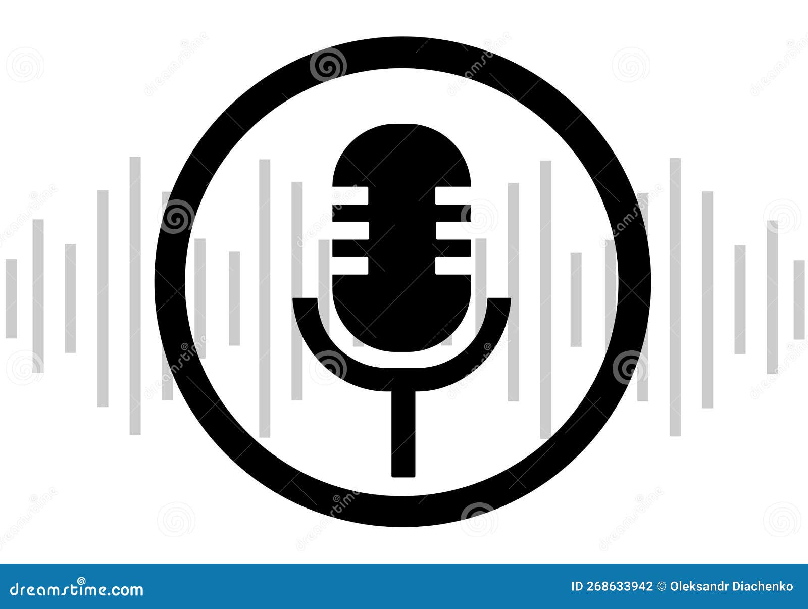 An Icon Symbol Microphone Button Audio Wave Music Sound Vector ...