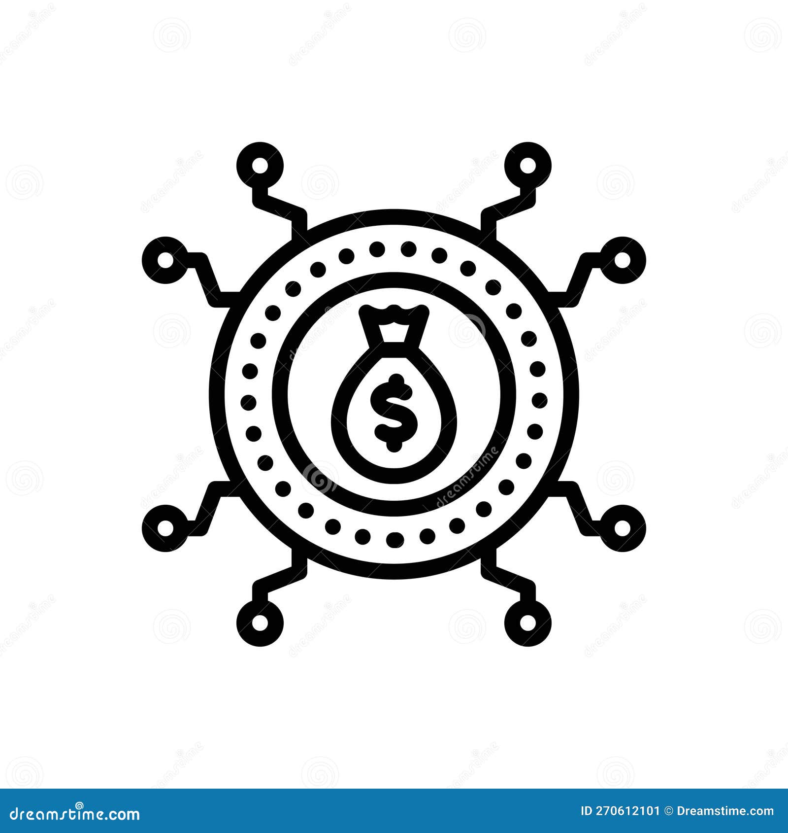 Black Line Icon for Syndicate, Organization and Money Stock Vector ...